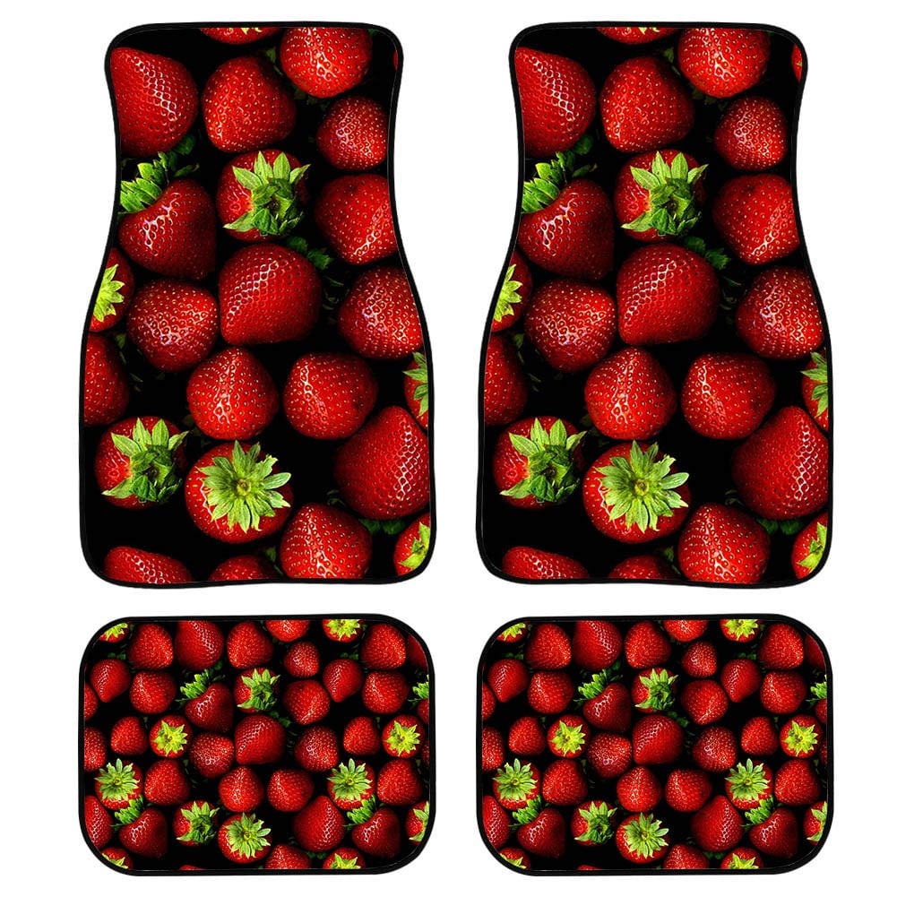 Car Floor Mats Strawberry Printed Delicious Universal Fit Car Floor Mat ...