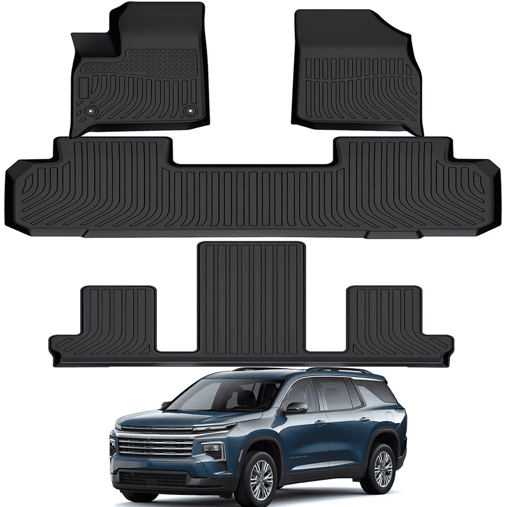 Car Floor Mats for 2018-2024 Chevy Traverse - Custom Fit TPE Rubber Non ...