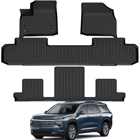 Car Floor Mats for 2018-2024 Chevy Traverse - Custom Fit TPE Rubber Non ...
