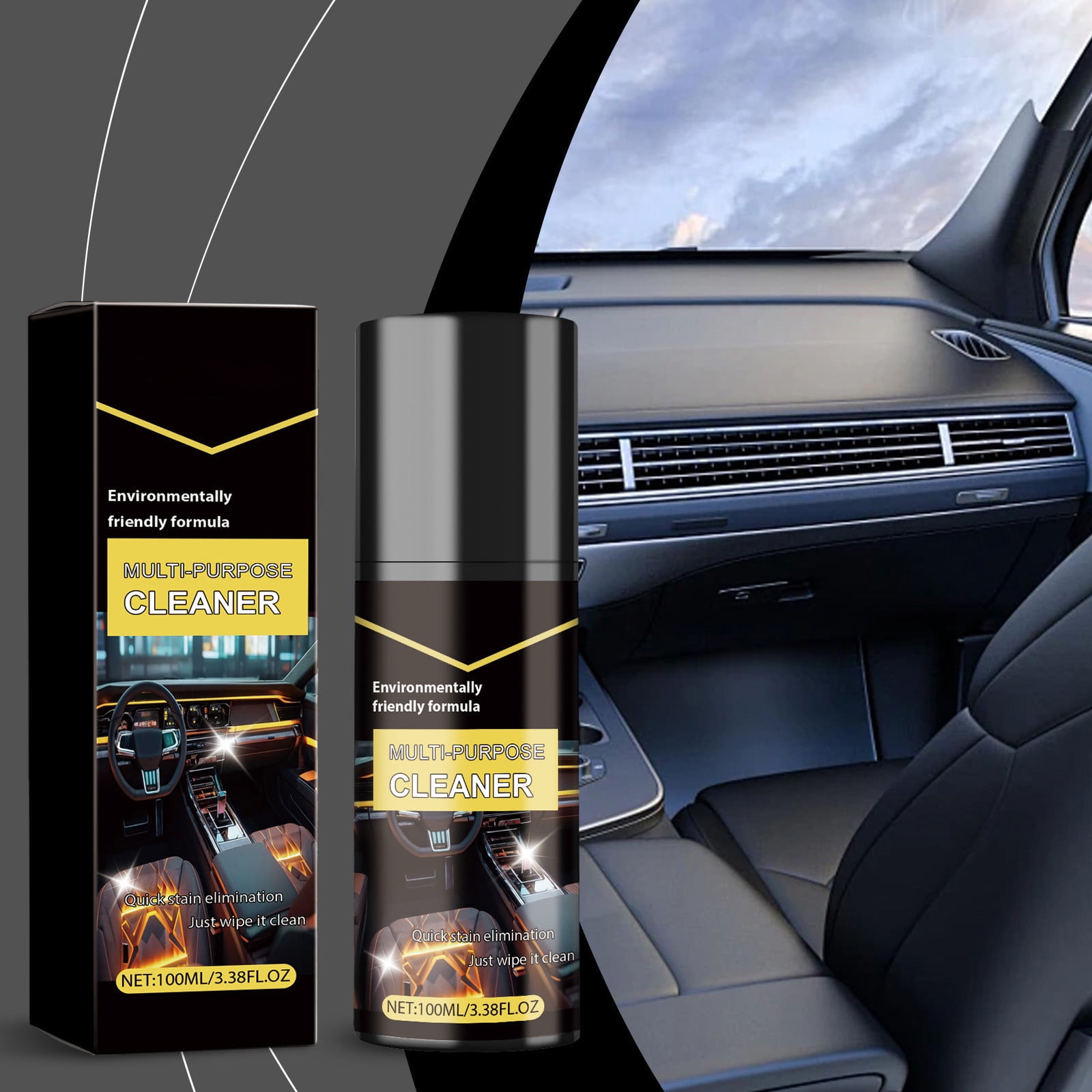 Car Foam Cleaner | Multi-Purpose Stain Remover for Body Interior Tires | Mild Safe Formula ...