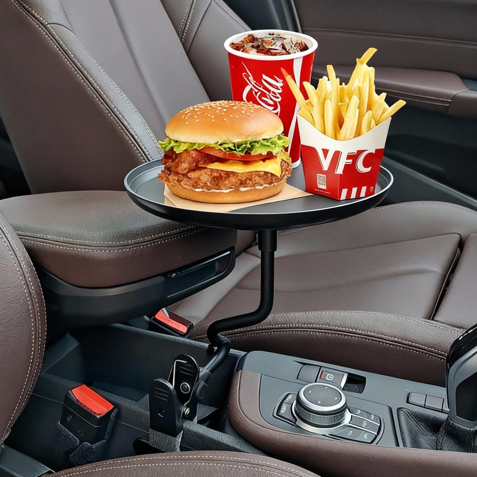 Car Food Tray Holder Adjustable Car Snack Tray 360-degree Swivel Dining ...