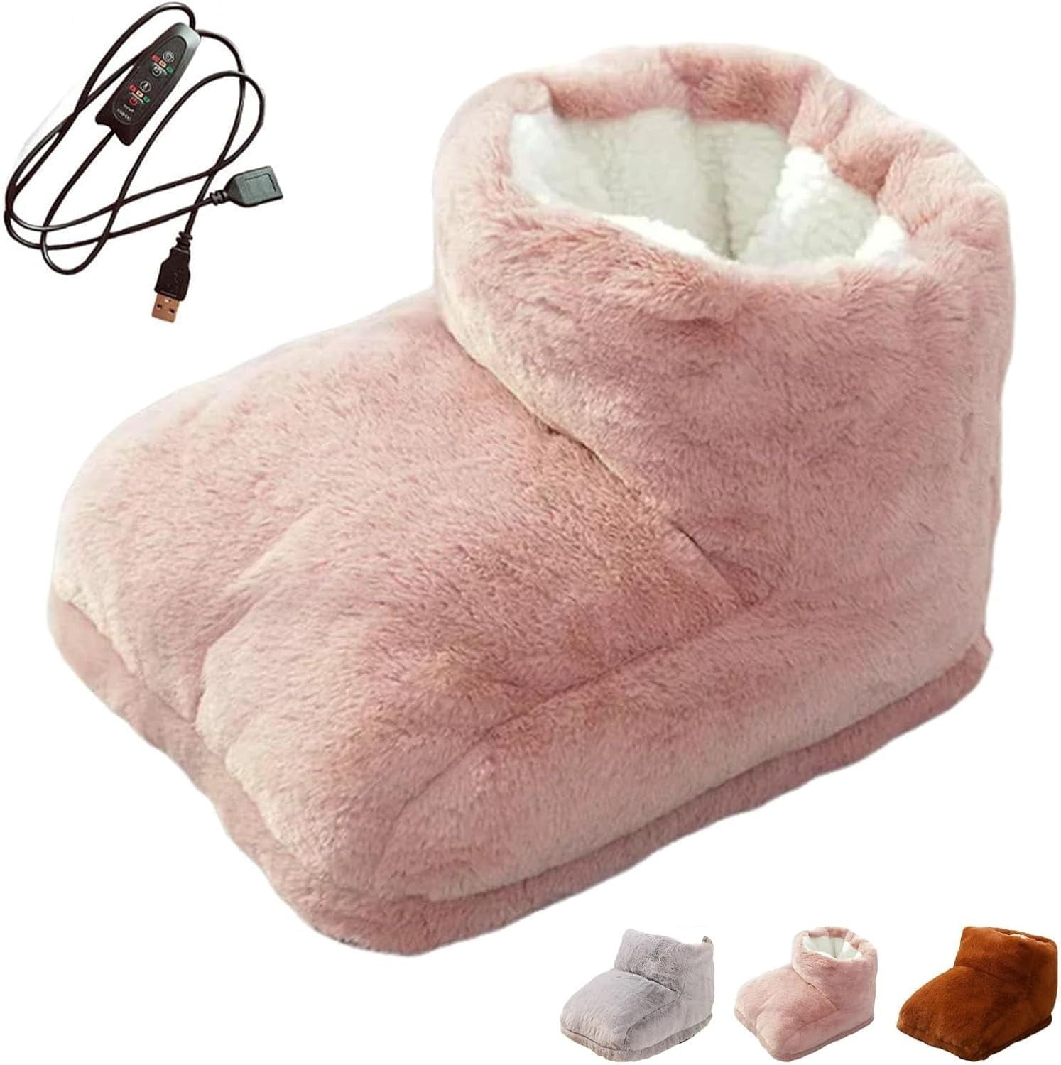 Car Foot Warmer, USB Electric Heated Foot Warmer, Fuzzy Thick Plush ...