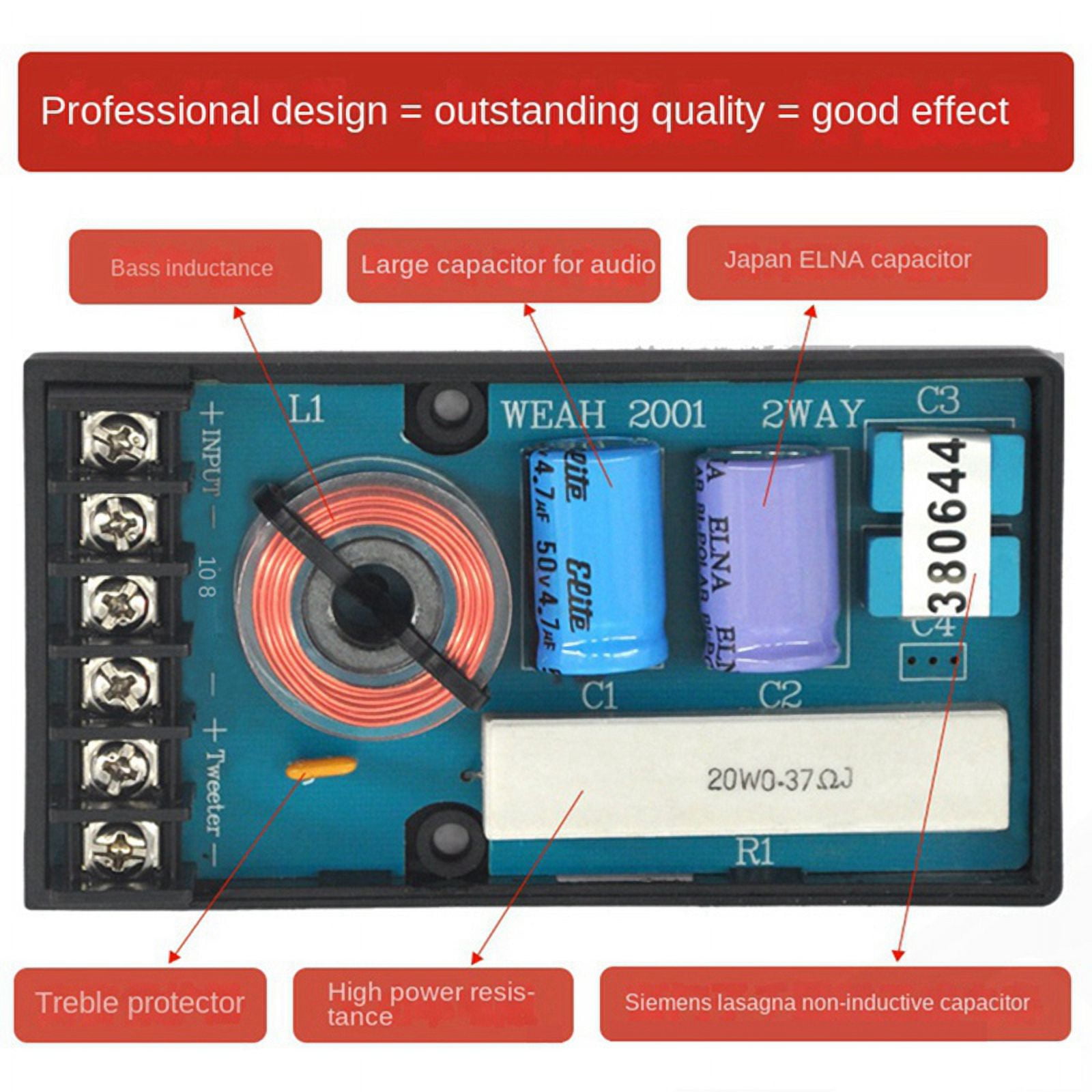 Car Frequency Divider 2-Way Frequency Divider Audio Hifi Filter Circuit ...