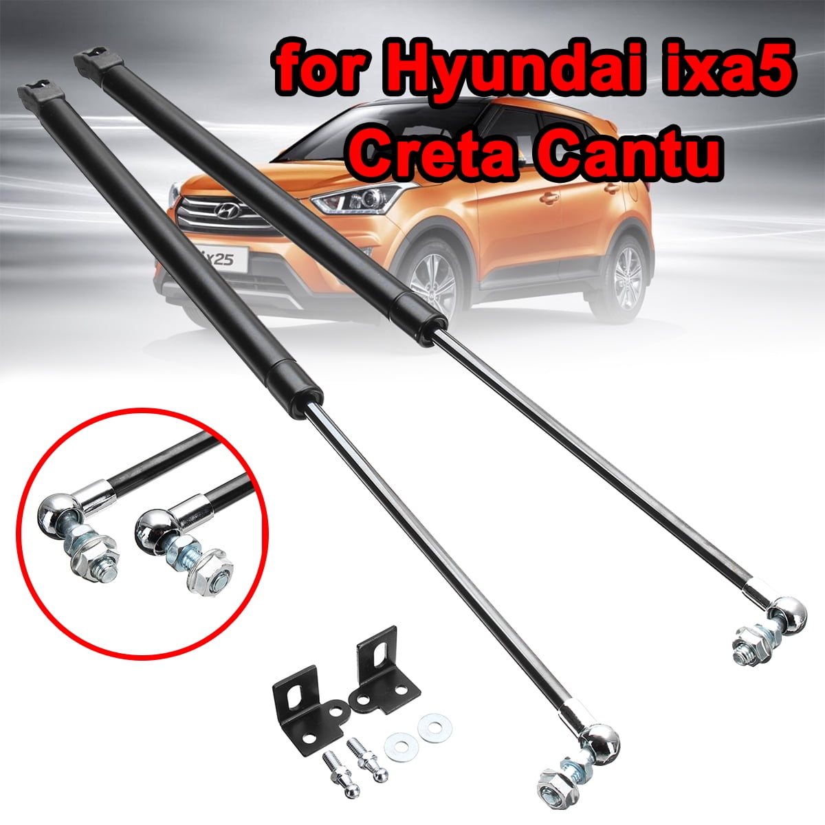 Car Front Bonnet Hood Modify Gas Struts Lift Support Shock Damper Bars ...
