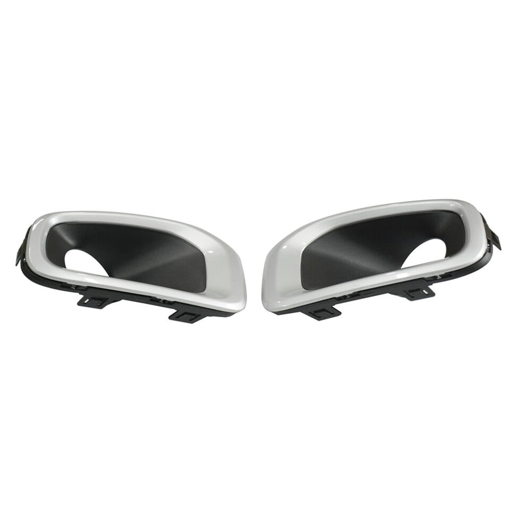 Car Front Bumper Fog Light Lamp Covers Bezel Trim Silver For 15-18 Jeep ...