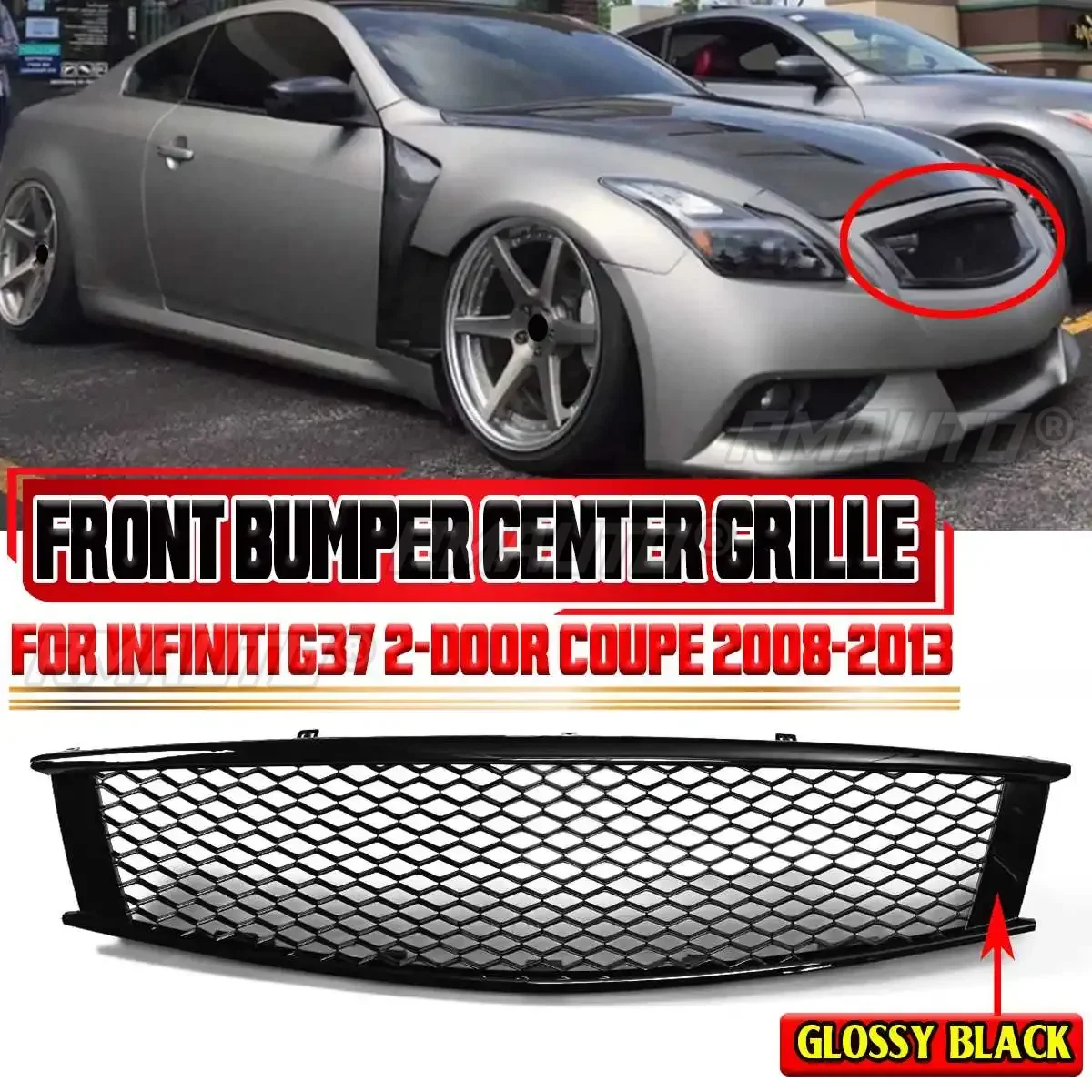 Car Front Bumper Honeycomb Mesh Centre Panel For Infiniti G37 2-Door ...