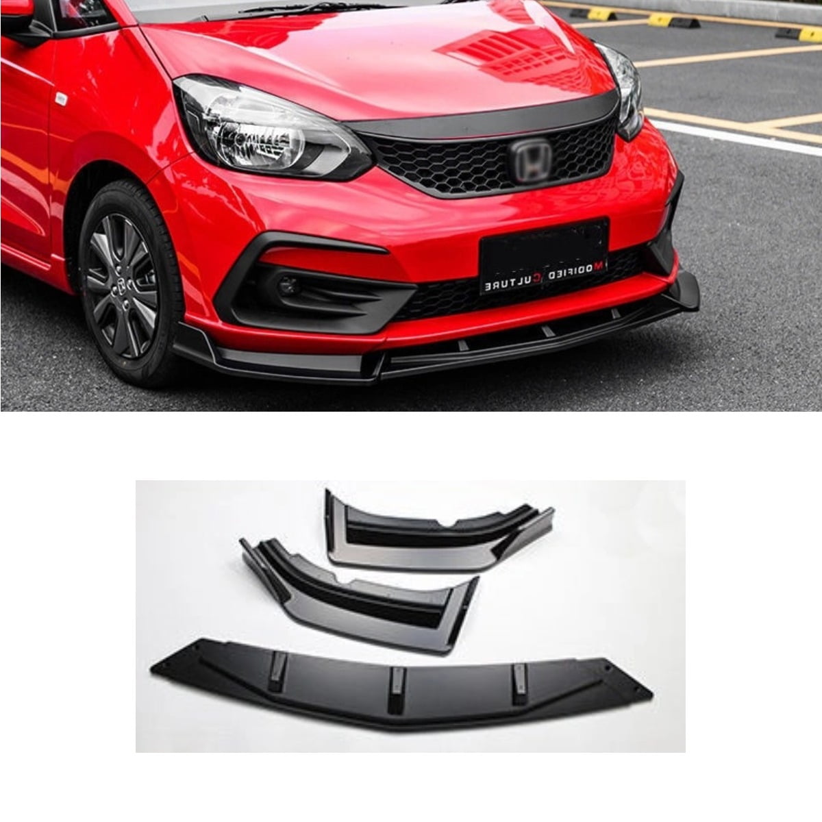 Car Front Bumper Lip Splitter Diffuser Spoiler Body Kit For Honda Fit ...