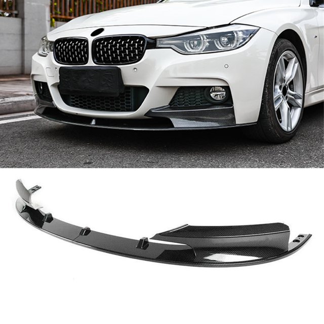 BMW F30 F31 3 Series M Sport 2012-2018 Front Bumper Spoiler Lip, Exterior Splitter, Carbon Fiber ...