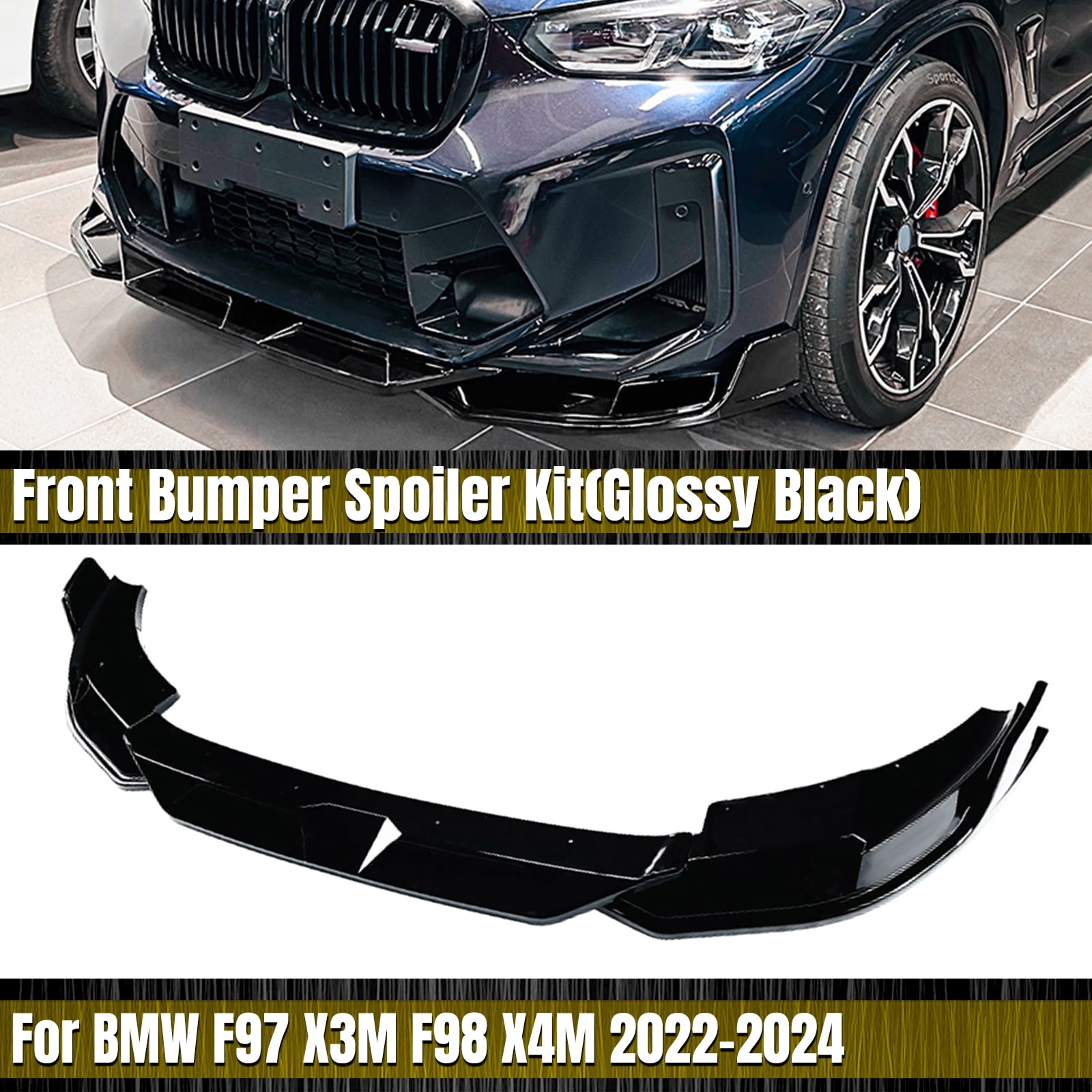 Car Front Bumper Spoiler Splitter Lip Kit For BMW F97 X3M F98 X4M 2022 ...