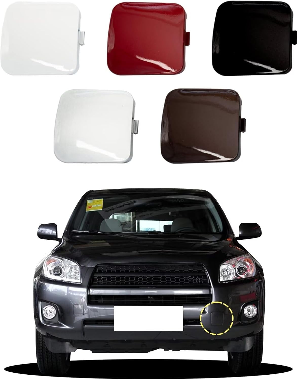 Car Front Bumper Tow Hook Cover Fit for Toyota RAV4 2009 2010 2011 8th ...