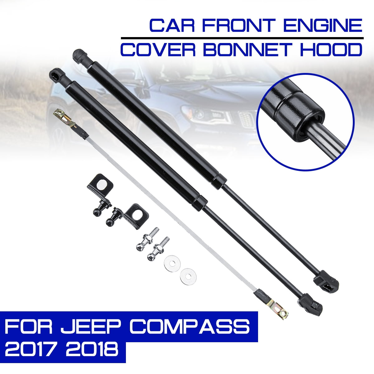 Car Front Engine Cover Hood Shock Lift Strut Set For Jeep Compass 2017 ...