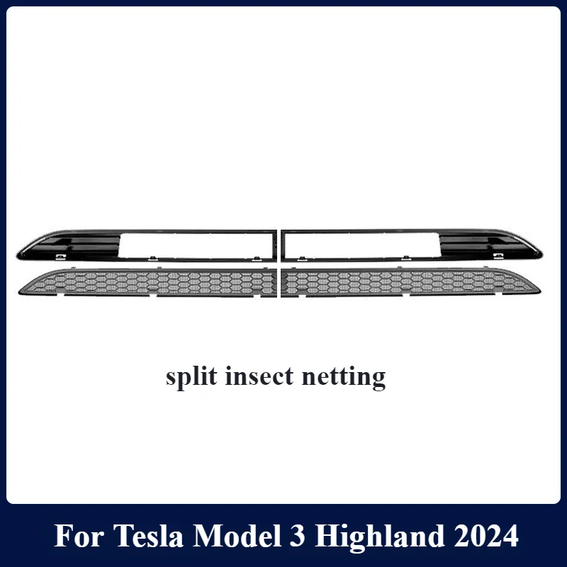 Car Front Mesh Grille Grid Guards For Tesla Model 3 Highland 2024 Anti ...