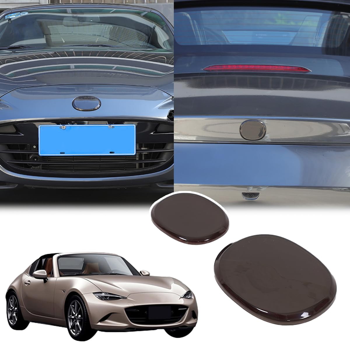 Car Front and Rear RRF12 Car Emblem Covers Trim Compatible with Mazda ...