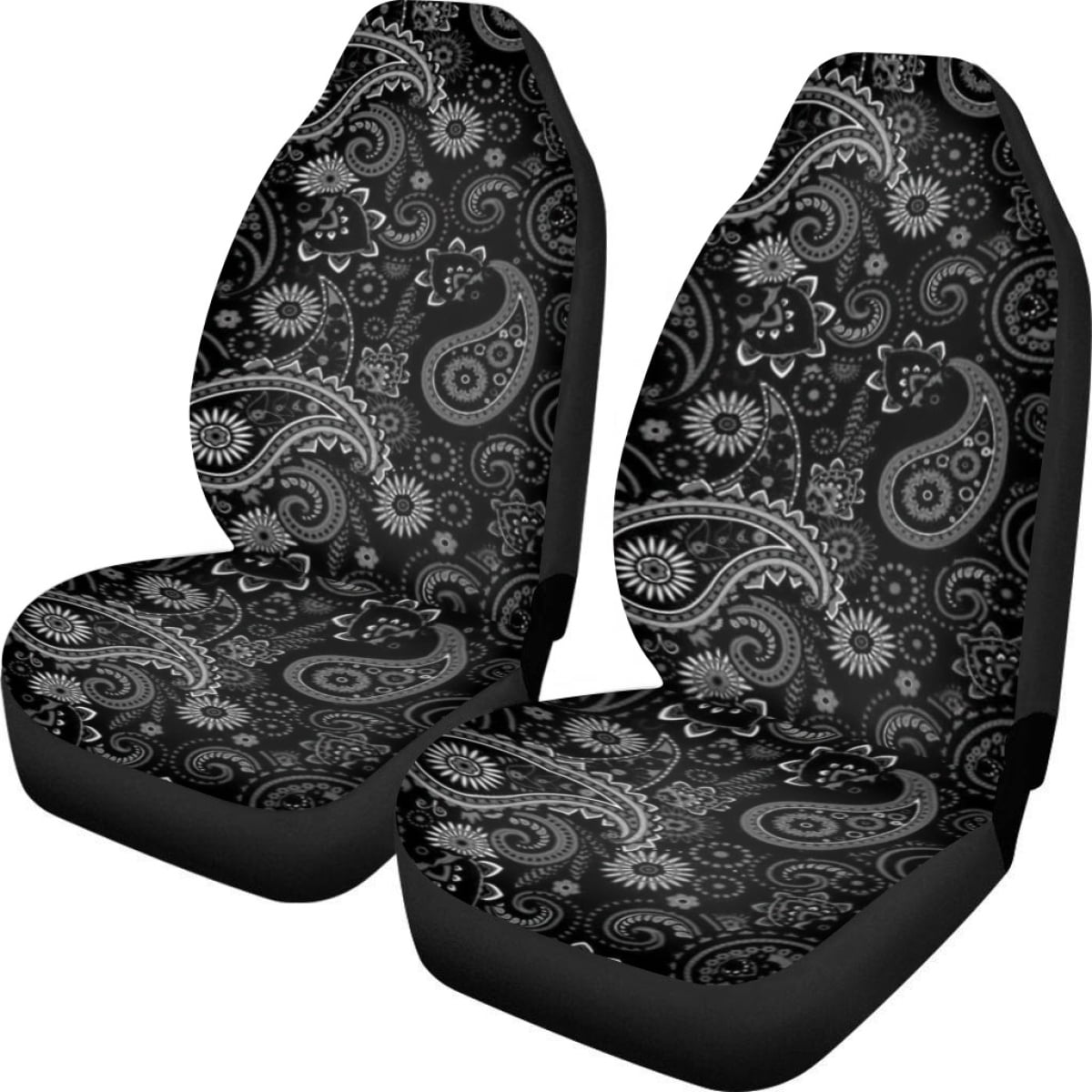 Car Front Seat Cover 2pcs Amoeba Pattern Design Yellow Easy to Install ...