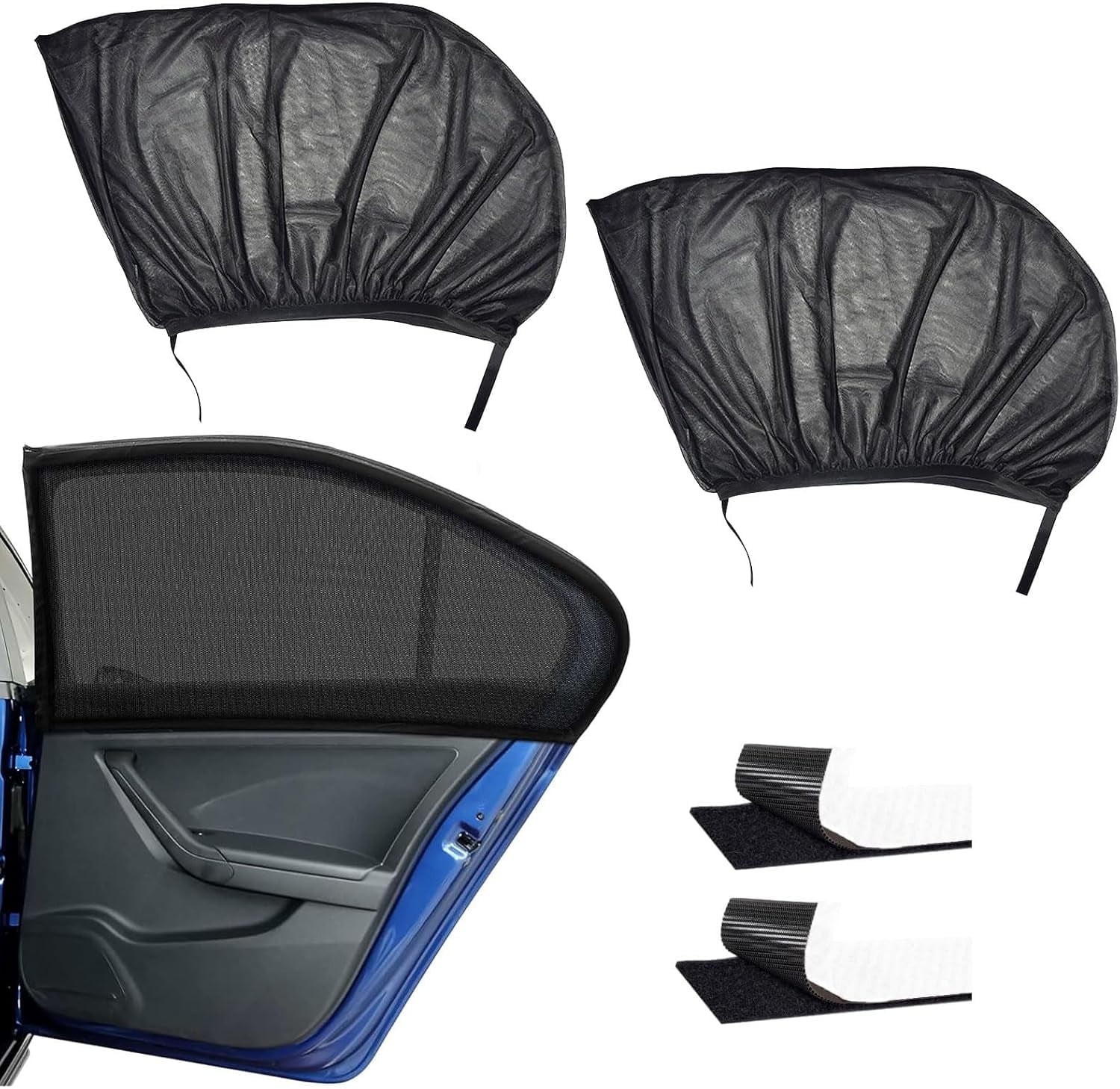 NYTTLIV Car Side Window Shades 2 Pack UV Sunblock Mosquito Net Privacy Fits SUVs up to 36.22x55 ...