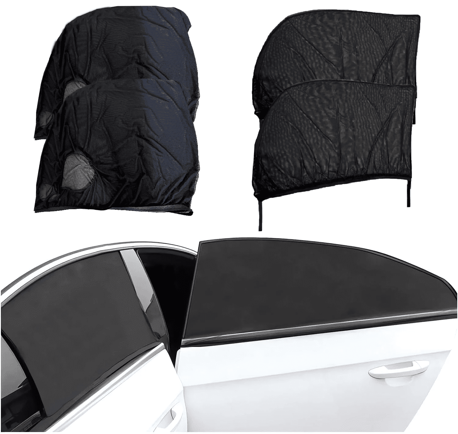 NYTTLIV Car Window Shades 4 Pack Stretchy UV Protection Privacy Sun ...