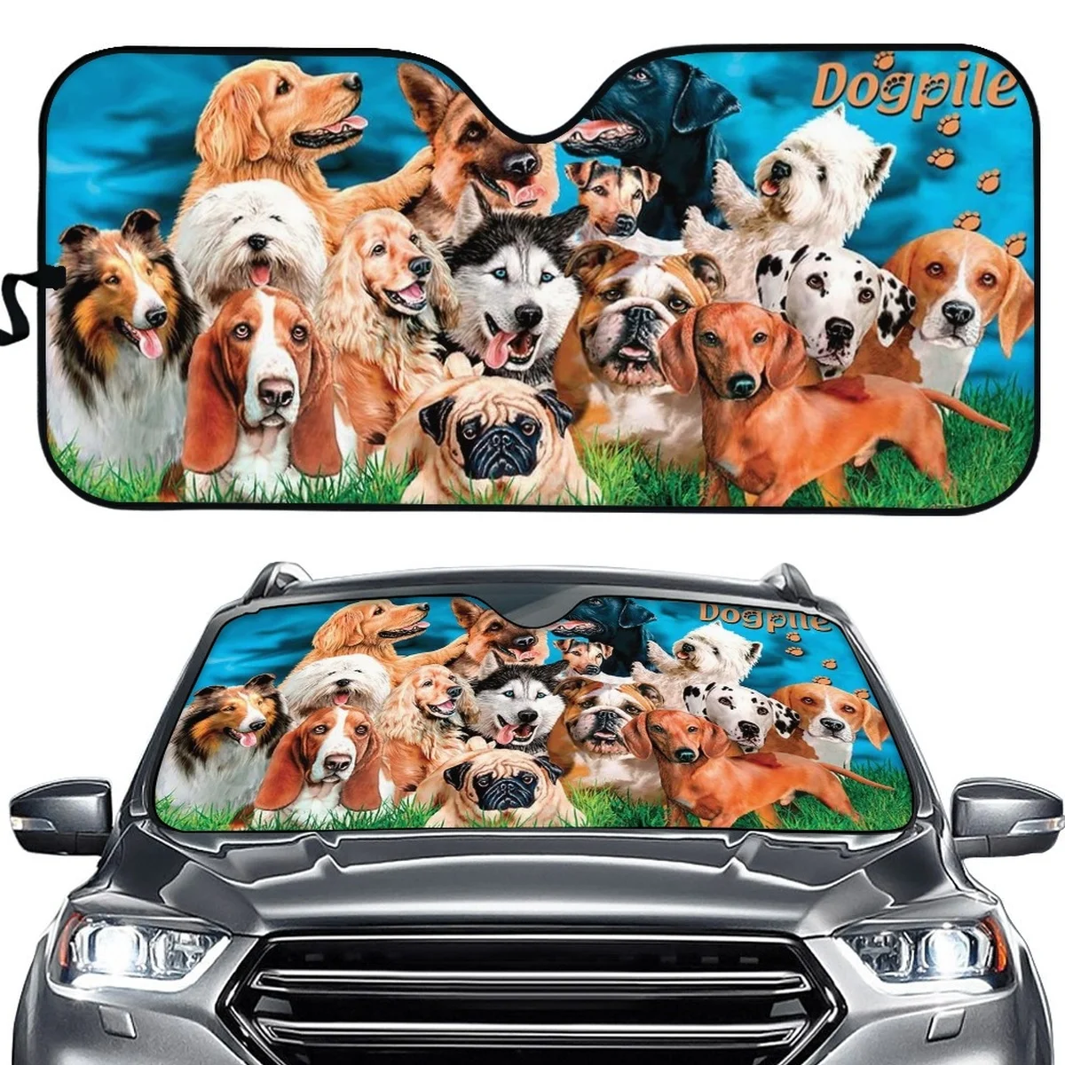 Car Front Window Visor Painting Cartoon Cat and Butterfly Design ...