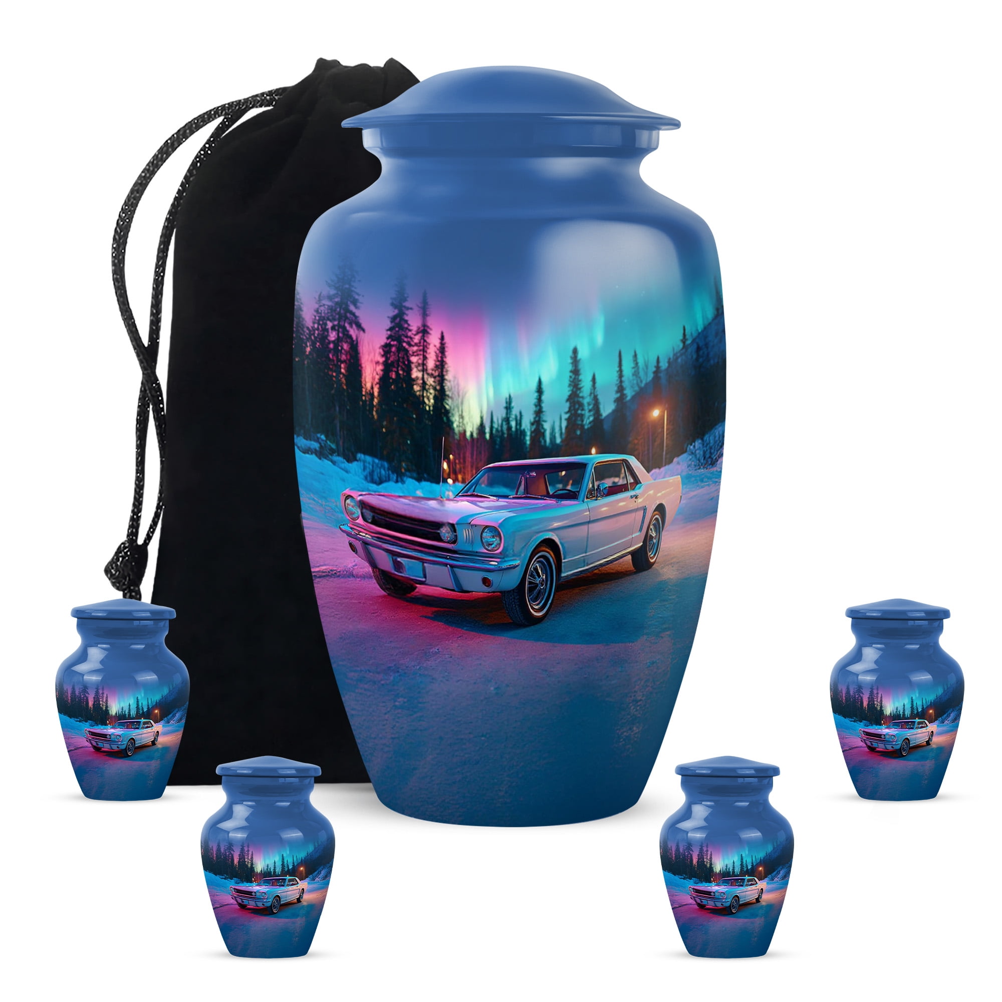 Car Funeral Urns For Human Ashes Adult Man - 1 Large With 4 Keepsake ...