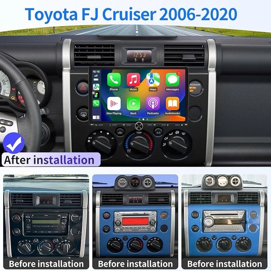 Car GPS Navigation Head Unit 9-inch Android 15 Radio Stereo for Toyota ...
