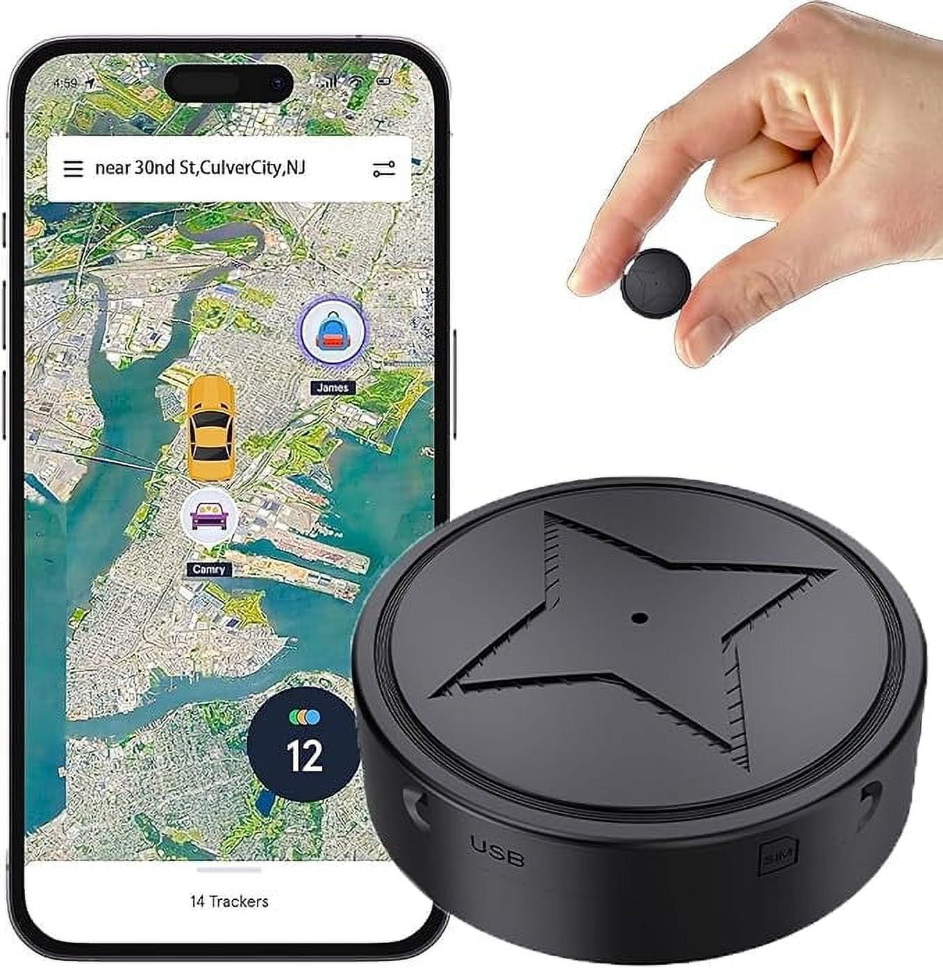 Car GPS Tracker,Powerful Magnetic Car Tracking Anti-theft,No Monthly ...