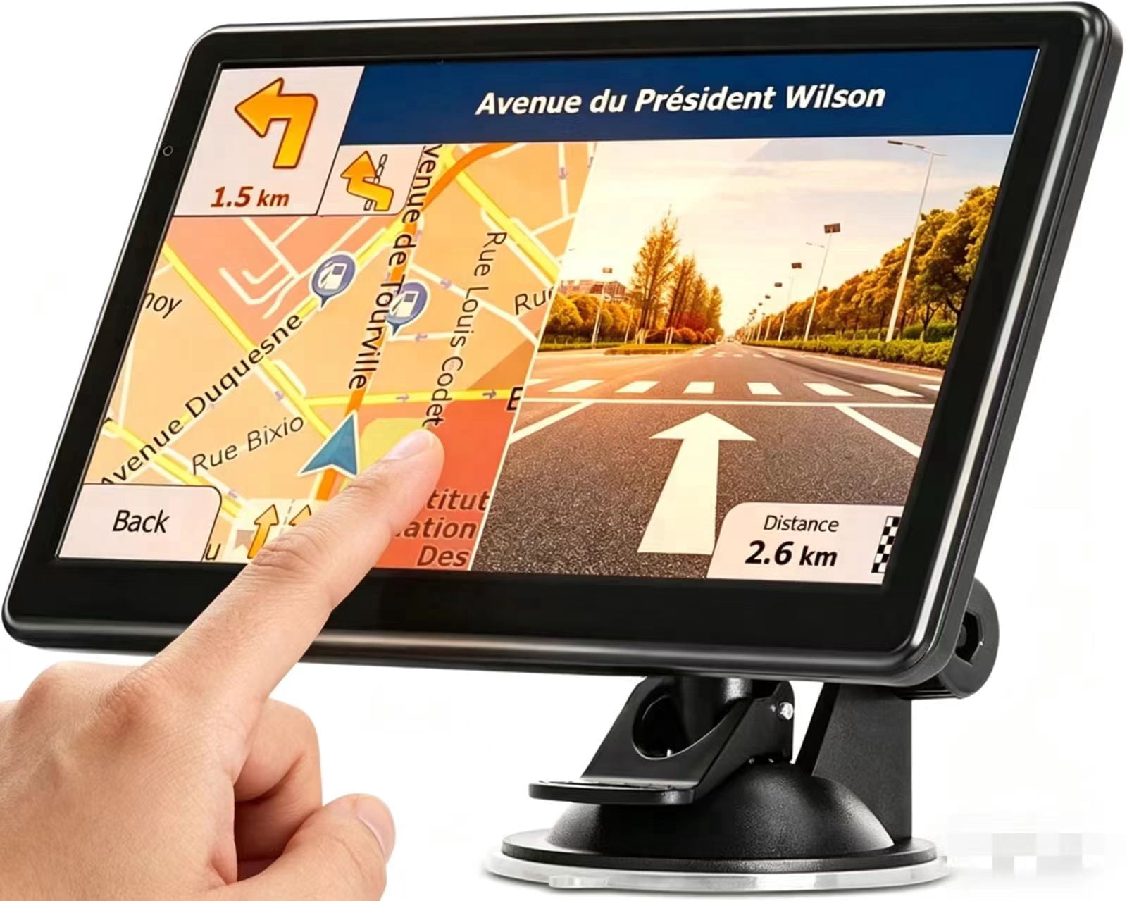 7-inch touchscreen car GPS navigator with preloaded 2026 maps. It comes ...