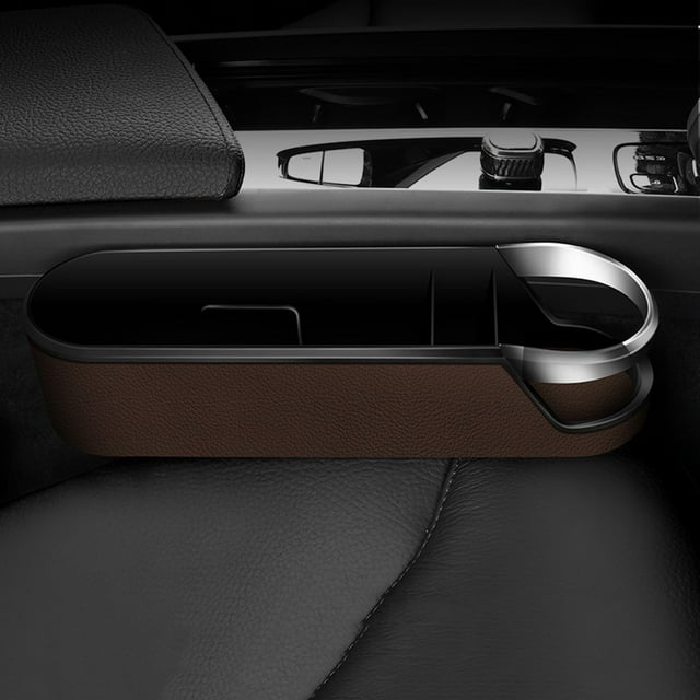 Car Gap Catcher Filler Organizer PU Storage Box Cup Holder Console ...