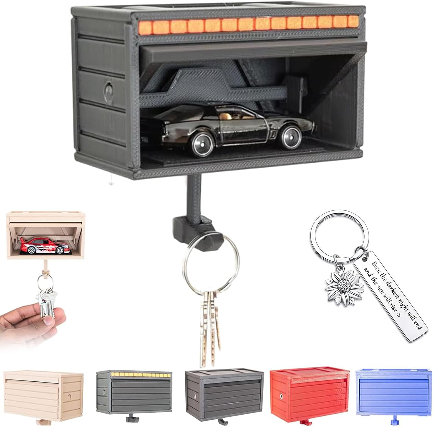Car Garage Key Holder with Opening Door, 2025 New Key Holder for Wall ...