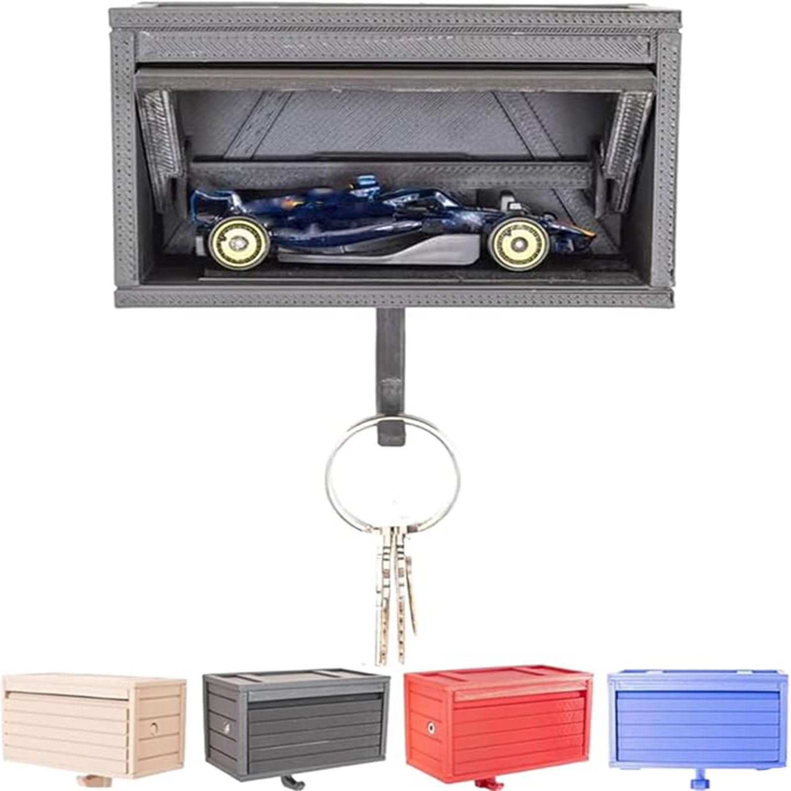 Car Garage Key Holder with Opening Door,Car Garage Key Holder,3D Key ...