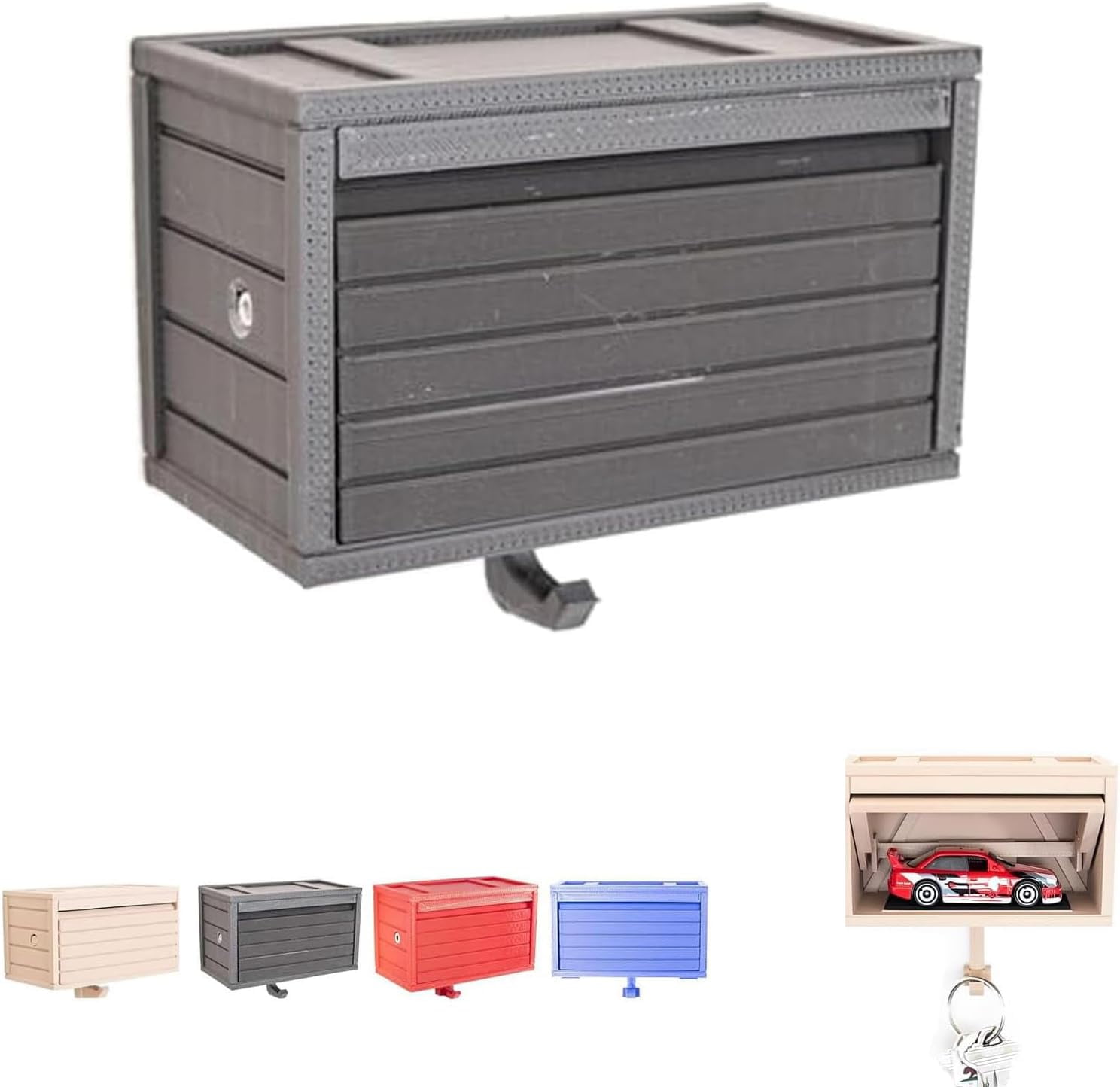 Car Garage Key Holder with Opening Door, Garage-Inspired Key Holder, 3D ...