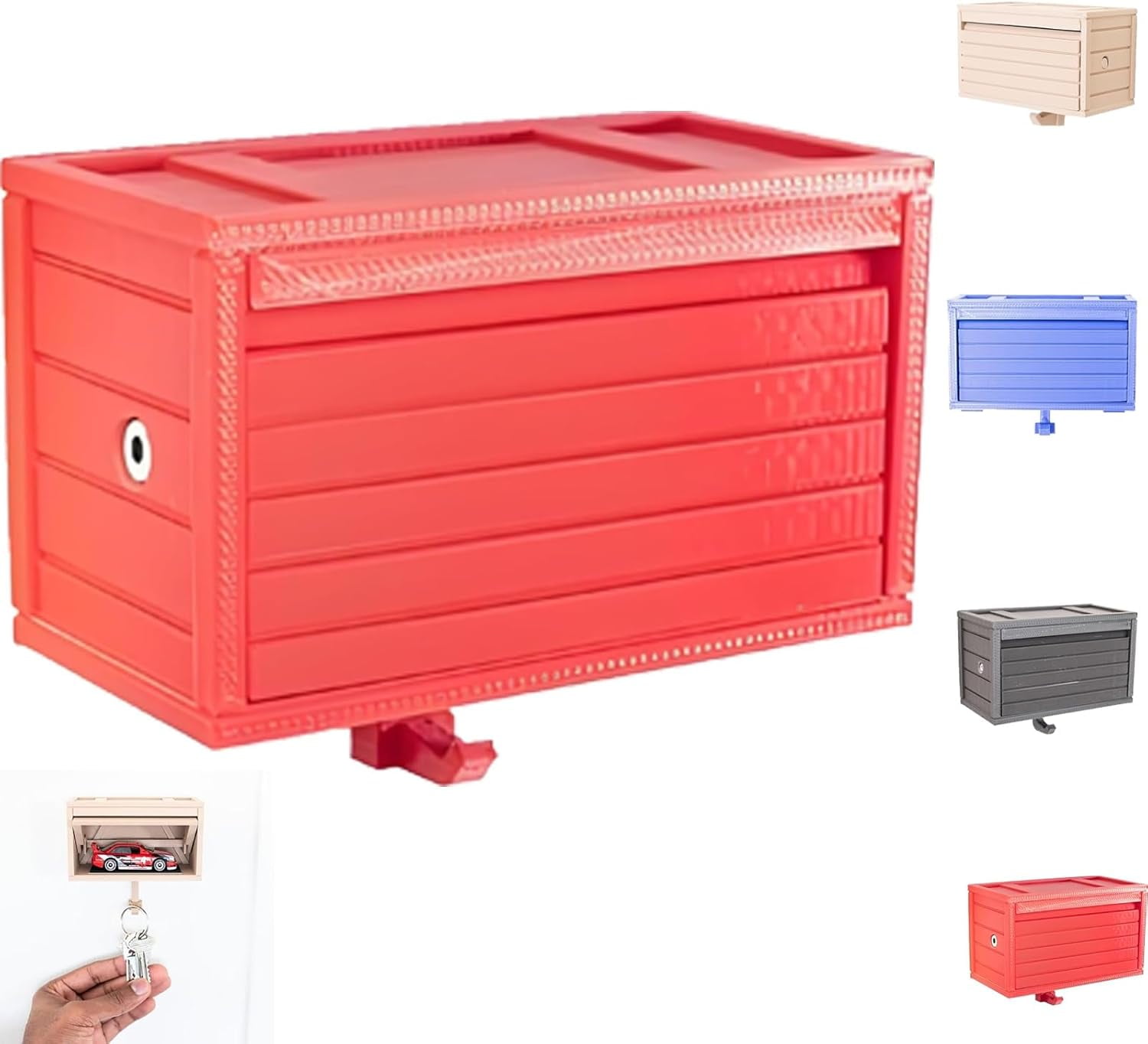 Car Garage Key Holder with Opening Door, Key Garage Key Holder for Wall ...