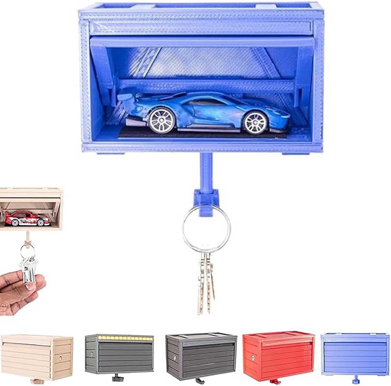 Car Garage Key Holder with Opening Door, Key Holder for Wall, 3D Key ...