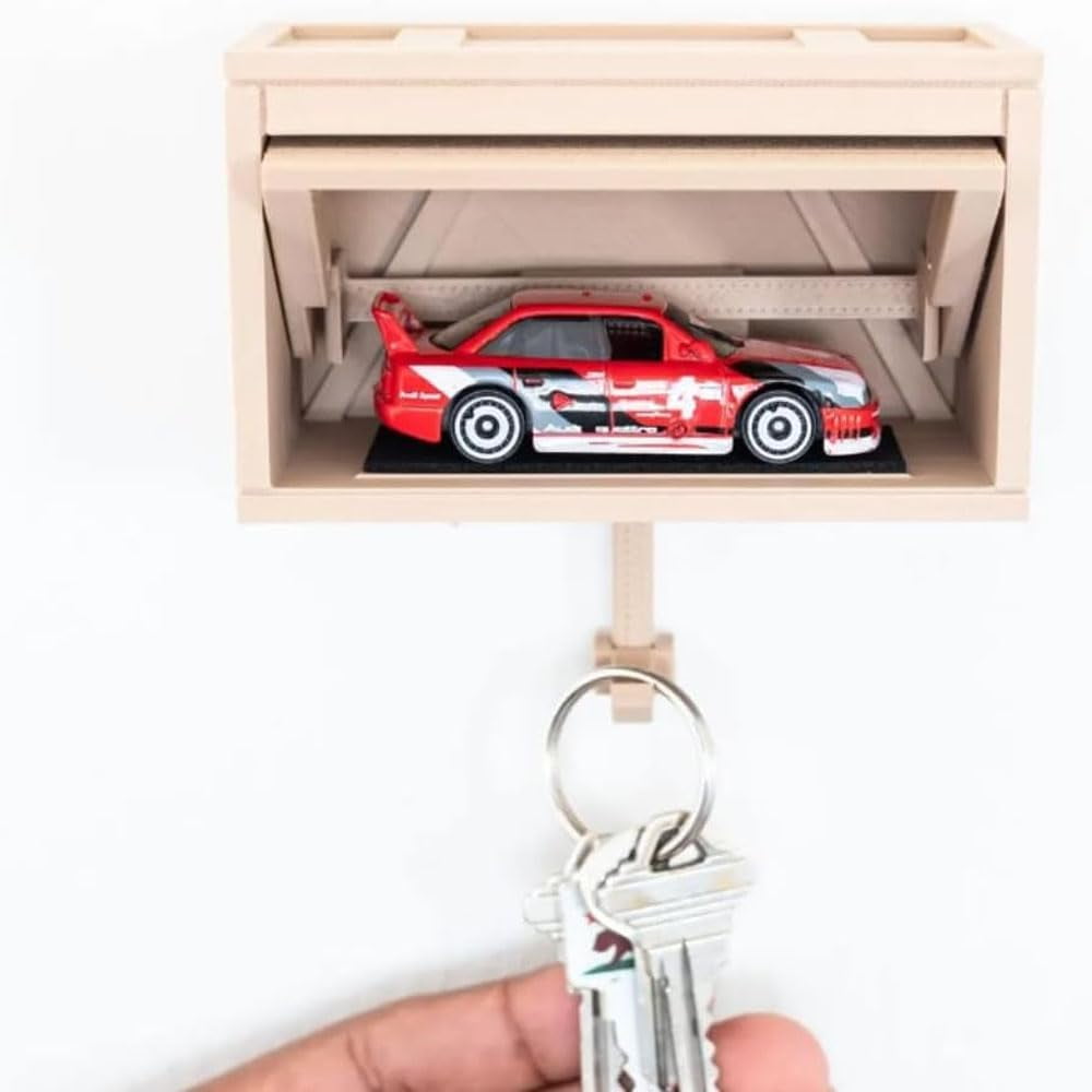 Car Garage Key Holder with Opening Door, Key Holder for Wall, 3D ...