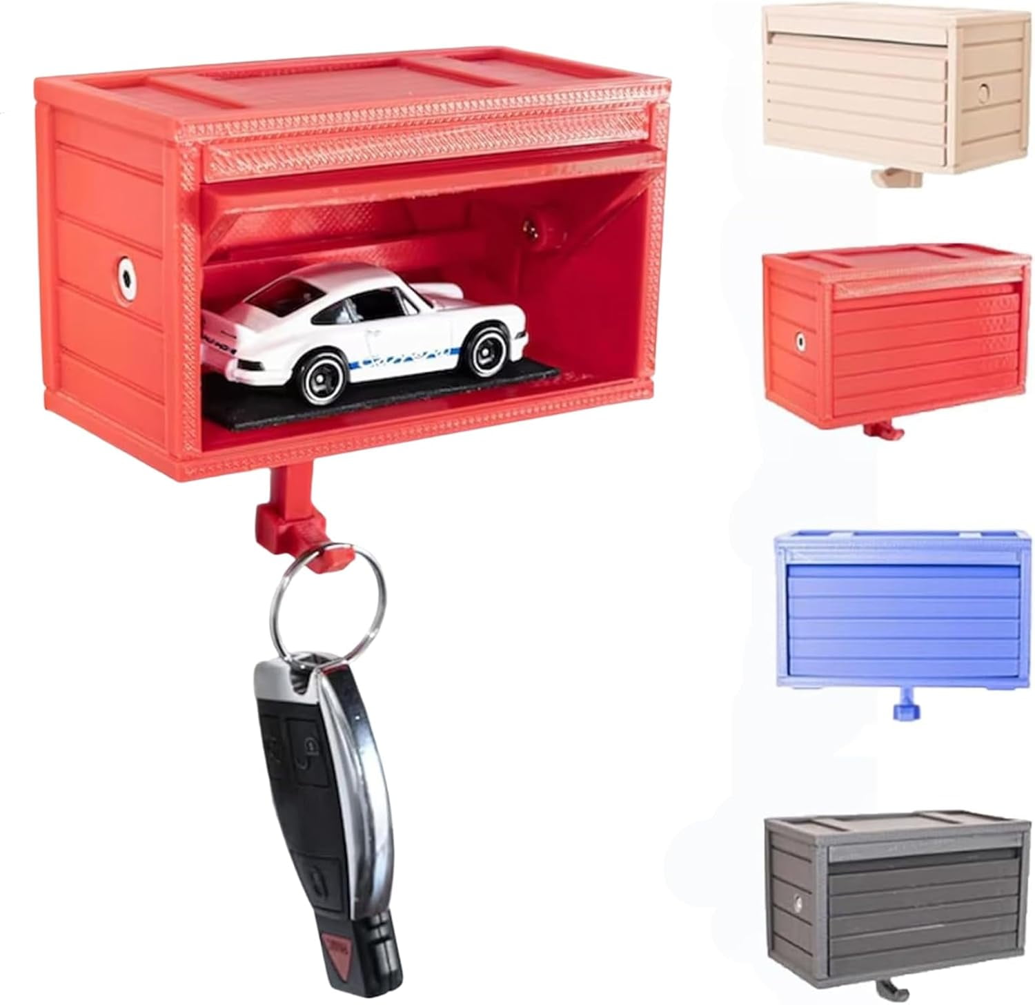 Car Garage Key Holder with Opening Door, Key Holder for Wall, Easy ...