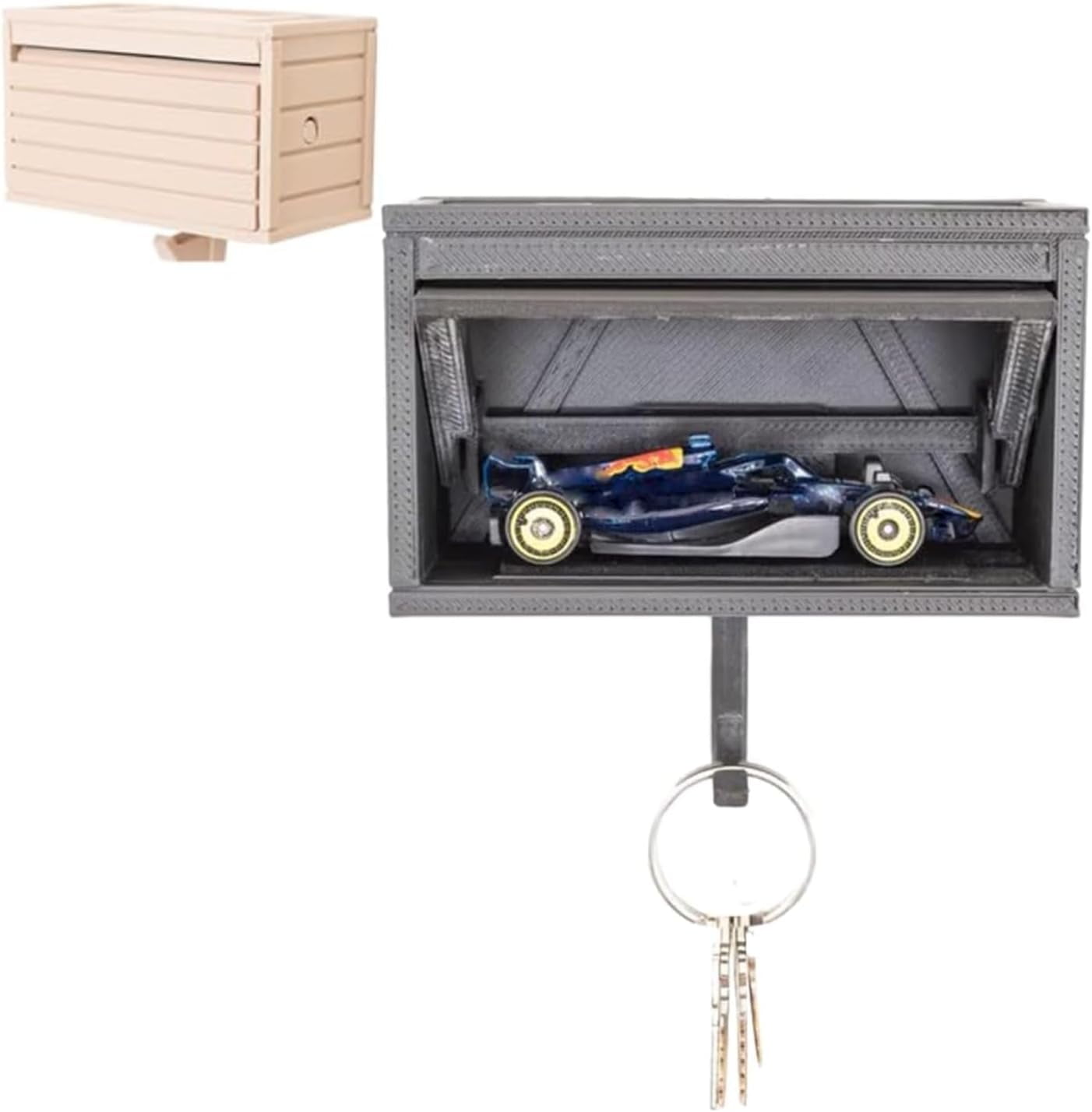 Car Garage Key Holder with Opening Door, Key Holder for Wall, Key Hold ...