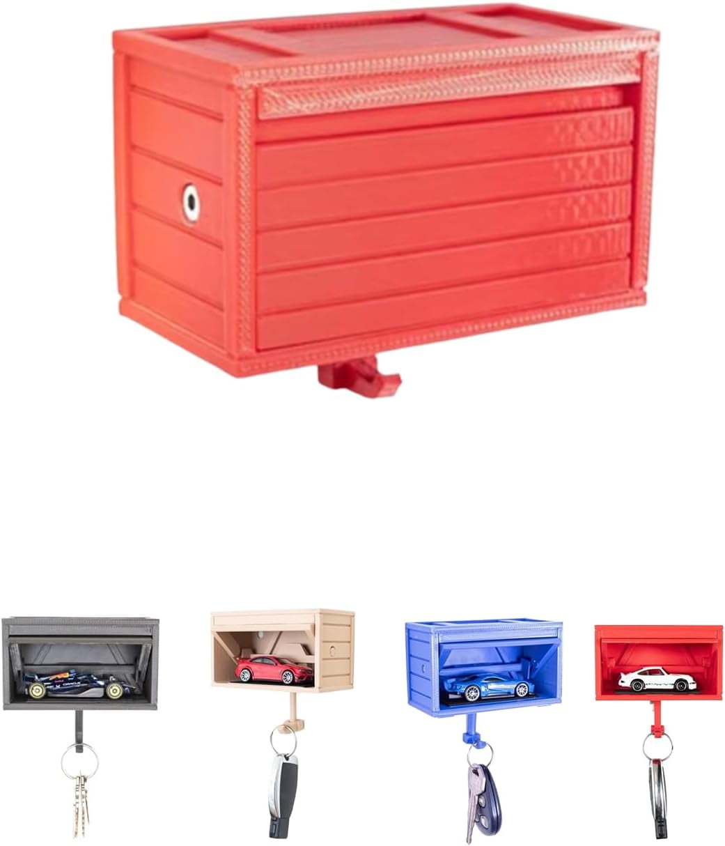 Car Garage Key Holder with Opening Door, Key Holder for Wall, Wall ...