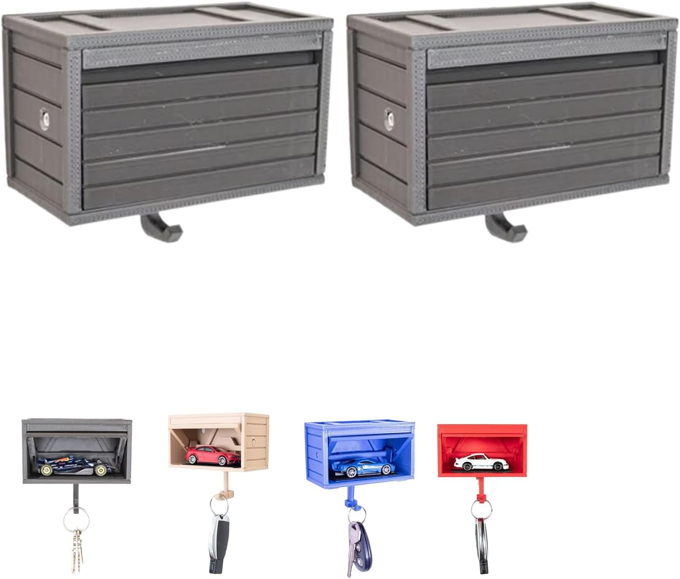 Car Garage Key Holder with Opening Door, Key Holder for Wall, Wall ...