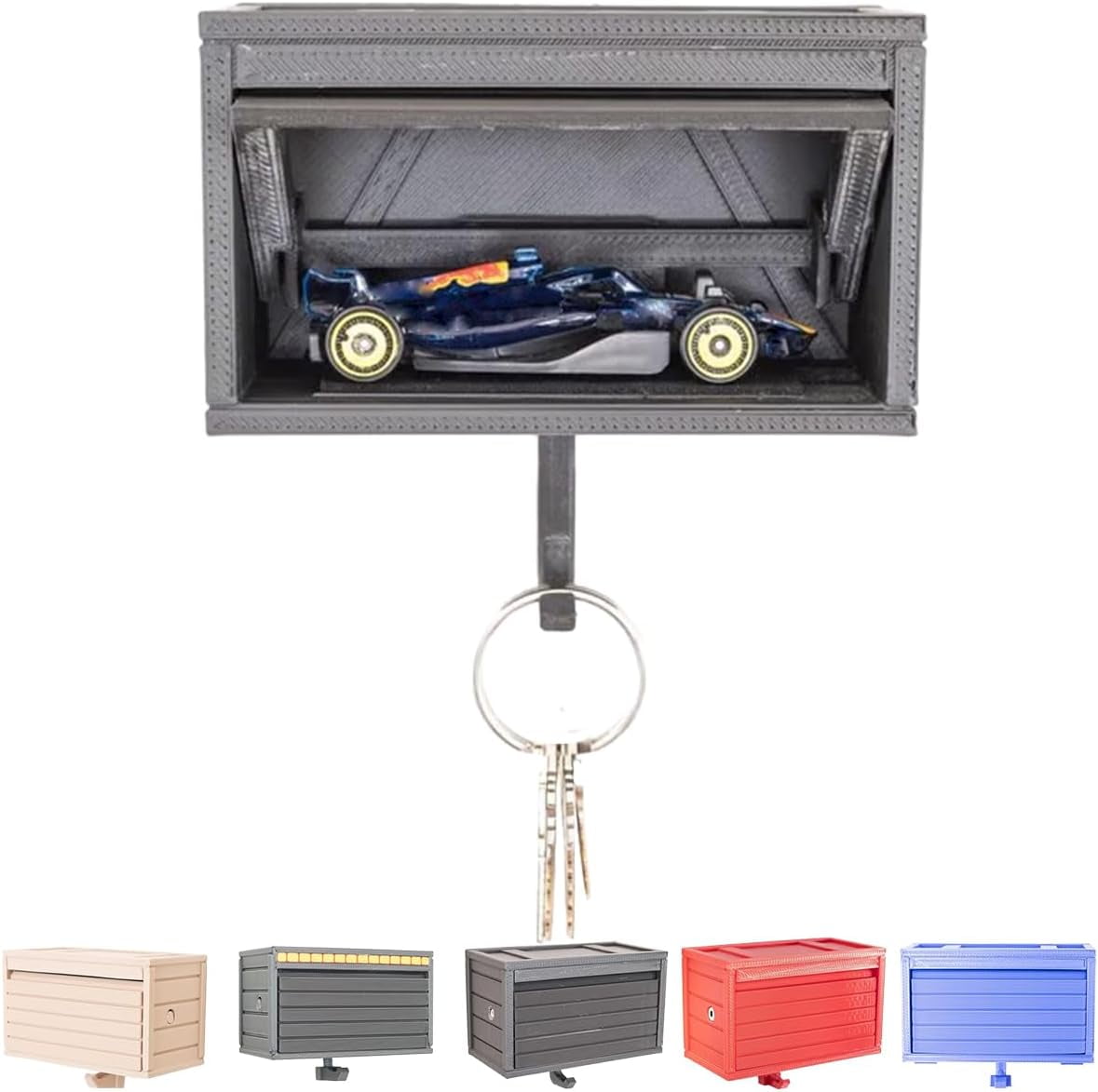 Car Garage Key Holder with Opening Door, Key Holder for Wall, Fun 3D ...