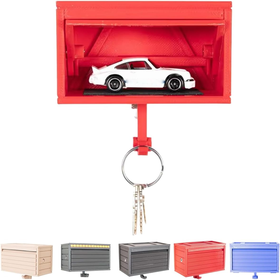 Car Garage Key Holder with Opening Door, Key Holder for Wall, Fun 3D ...