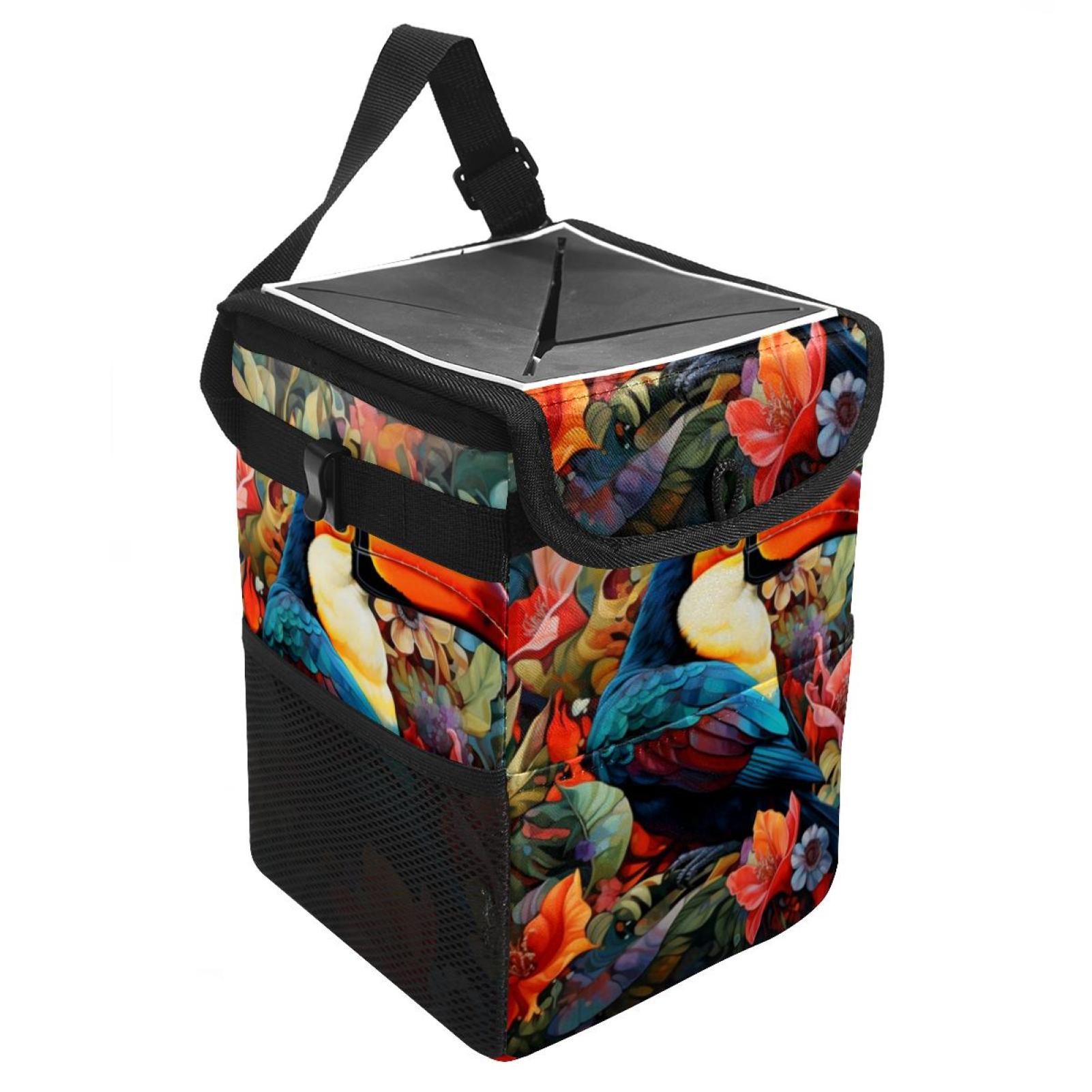 Car Garbage Bin with Lid, Hanging Vehicle Organizer with Storage ...