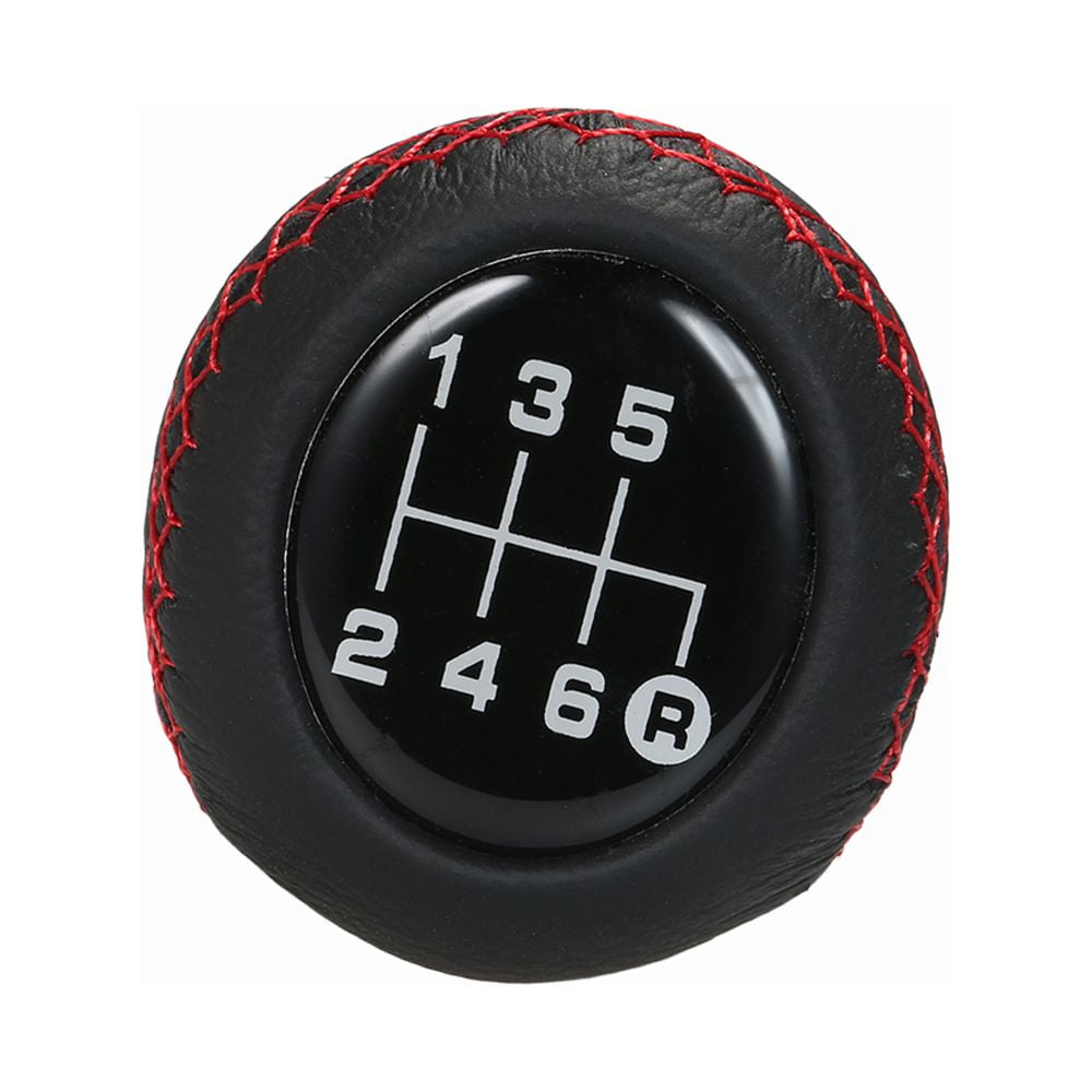 Car Gear Knob,Stitch 6 Speed Shifter Leather Red 6 Speed Universal Car Manual Red Stitch 6 Knob ...