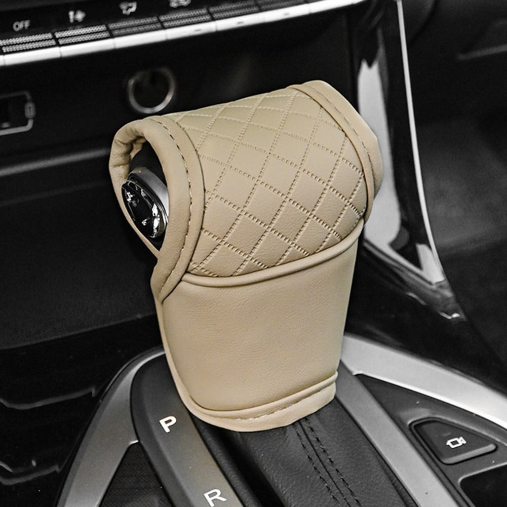 Car Gear Shift Cover Pu Leather Shift Lever Cover Gearbox Shifter Knob ...