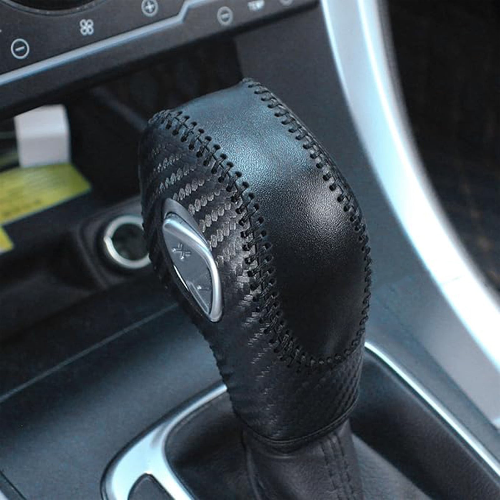 Car Gear Shift Knob Cover, Leather Shifter Knob Cover Protector ...