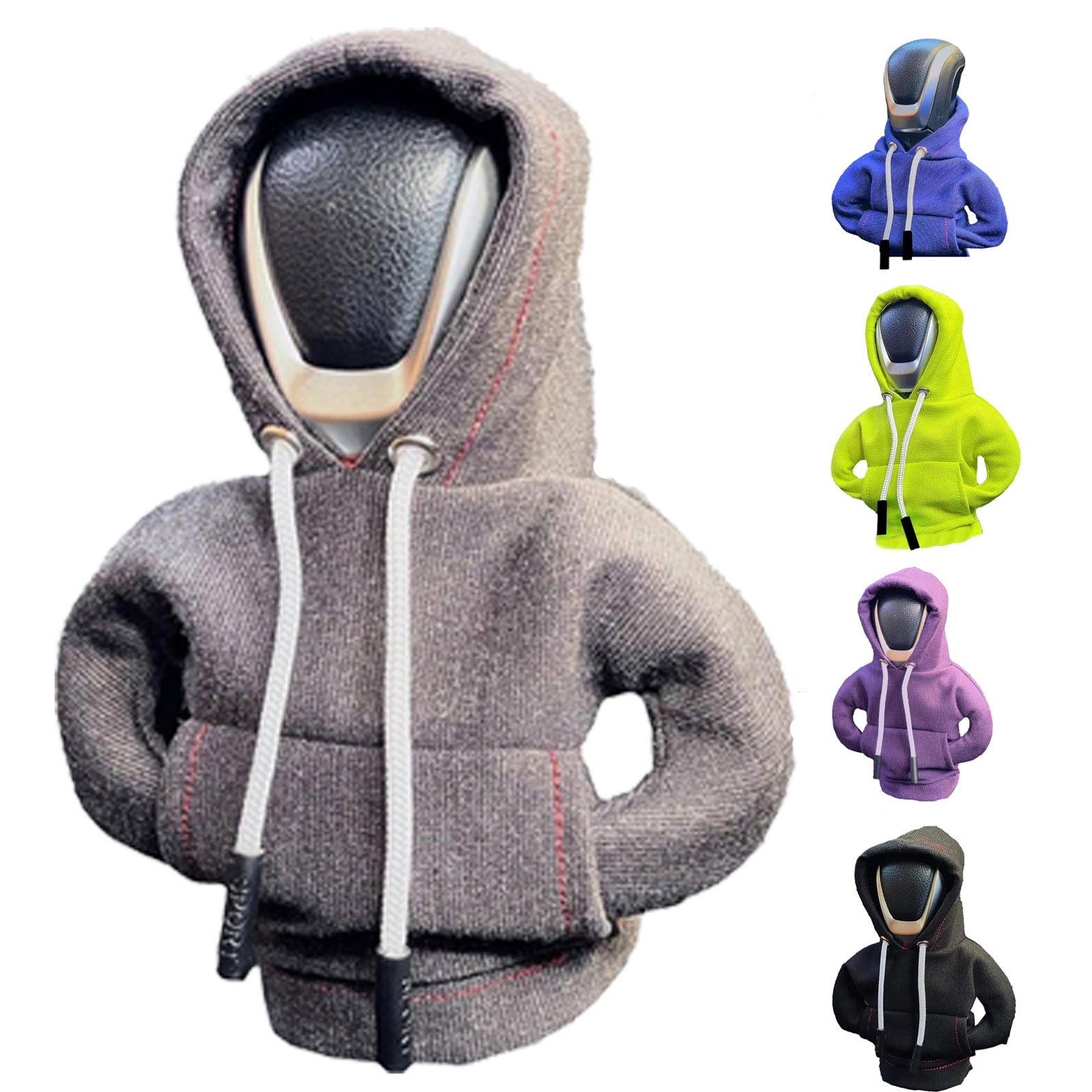 Car Gear Shift Knob Hoodie Cover Grey, Fashionable Sweater Design Car ...