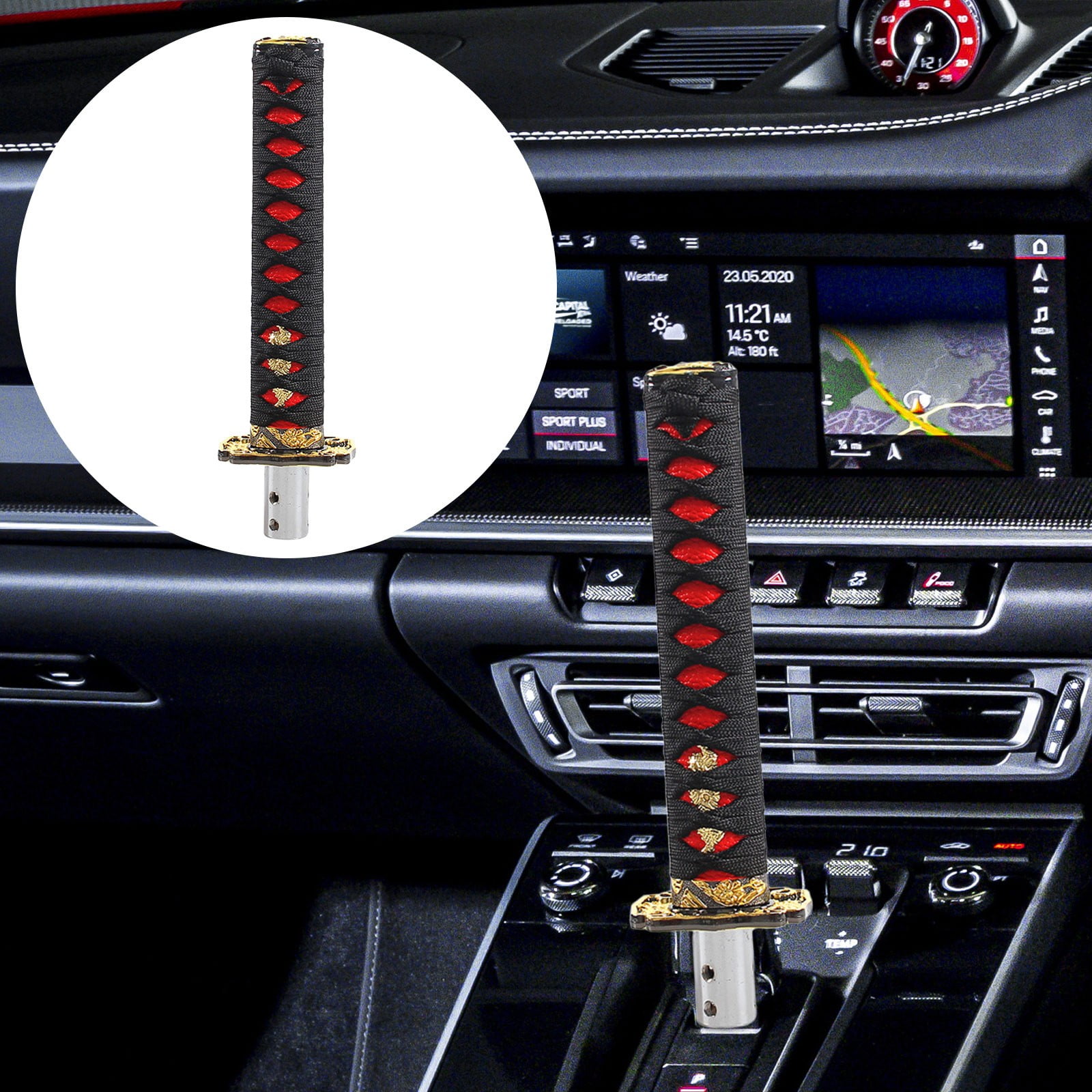 Car Gear knob (Katana red) (Specially for SUV), Stainless Steel ...