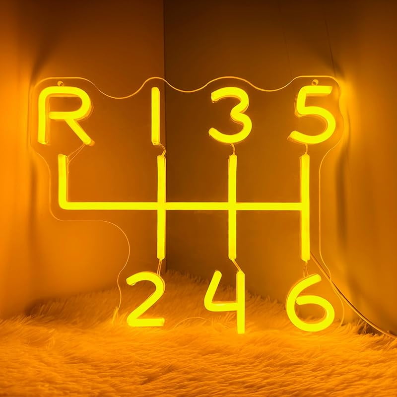 Car Gearbox Neon Sign, Neon Manual Gearbox Design Gifts for Dad, LED ...