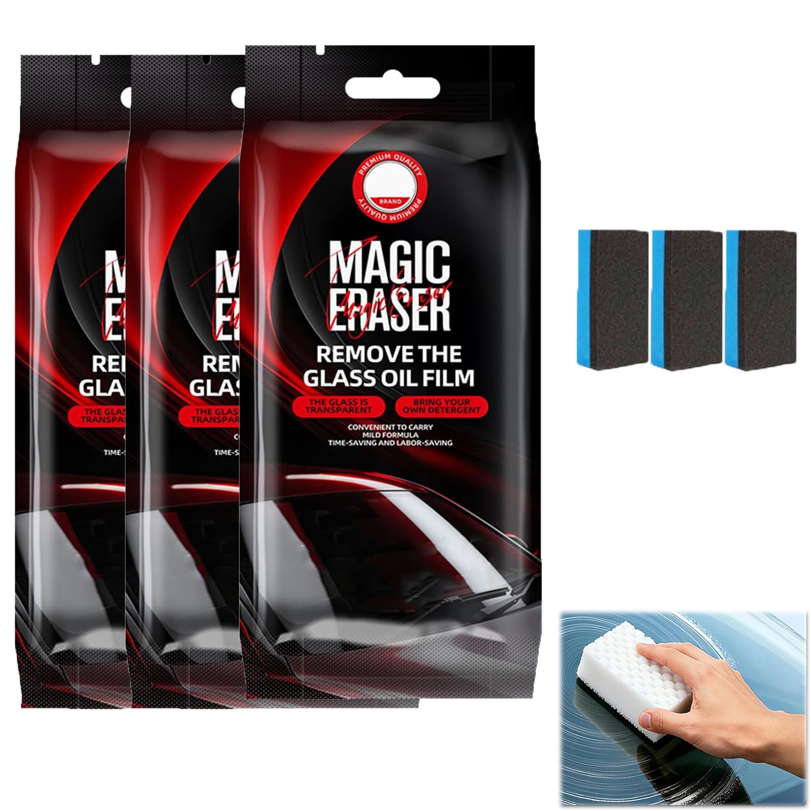 Car Glass Film Cleaning Sponge, Car Oil Film Cleaning Sponge ...