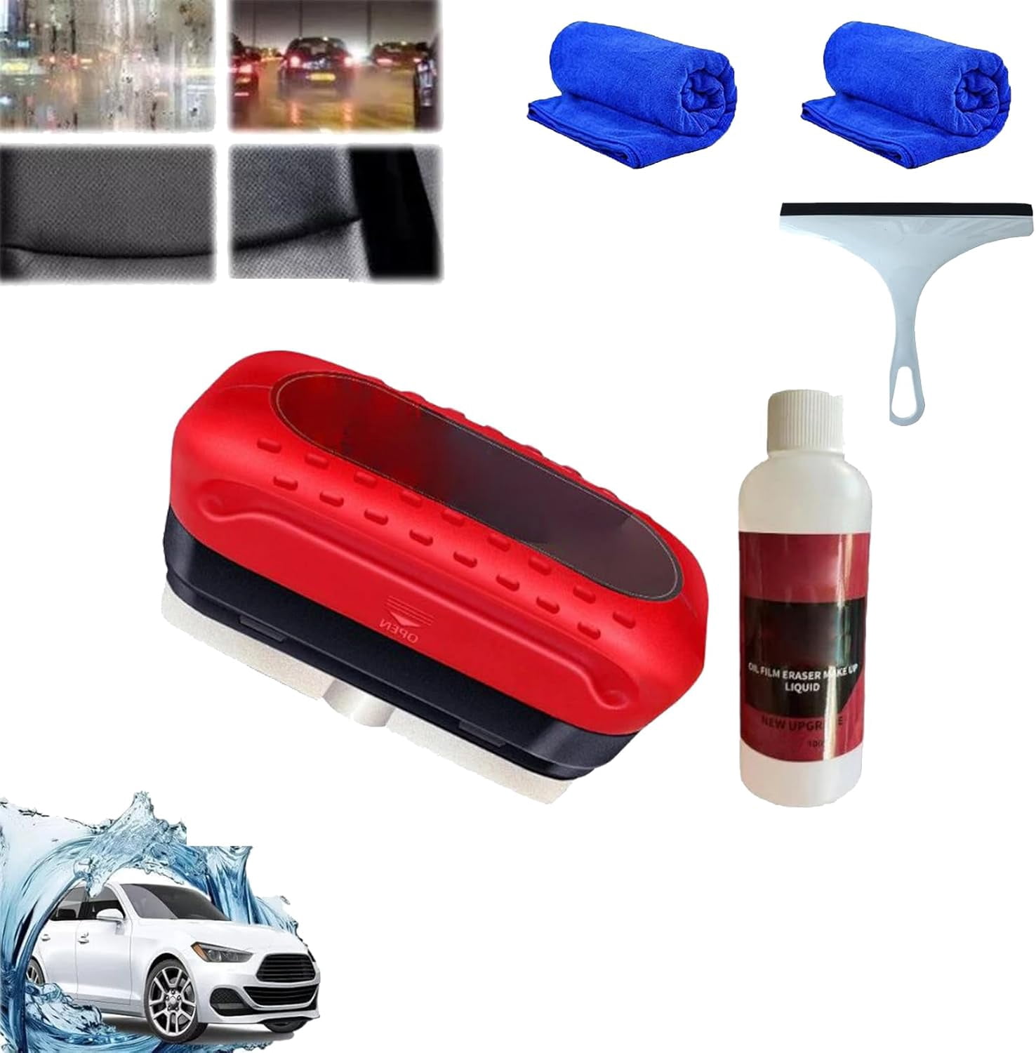 Car Glass Oil Film Remover - Azhouses Cleaner, Powerful Windshield ...