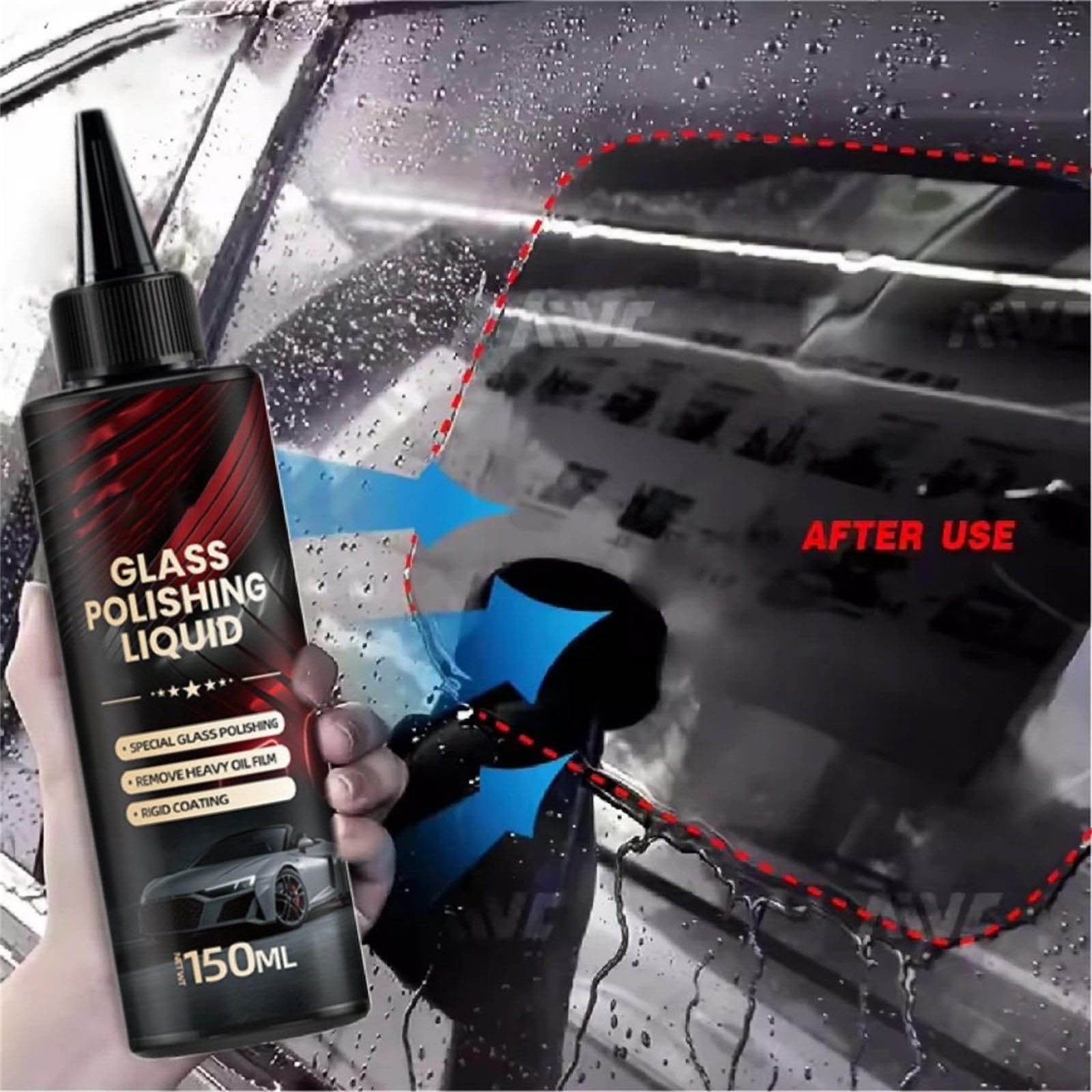 Car Glass Repair Traceless Polishing Solution 150ml | Advanced Scratch Crack Removal | Streak ...