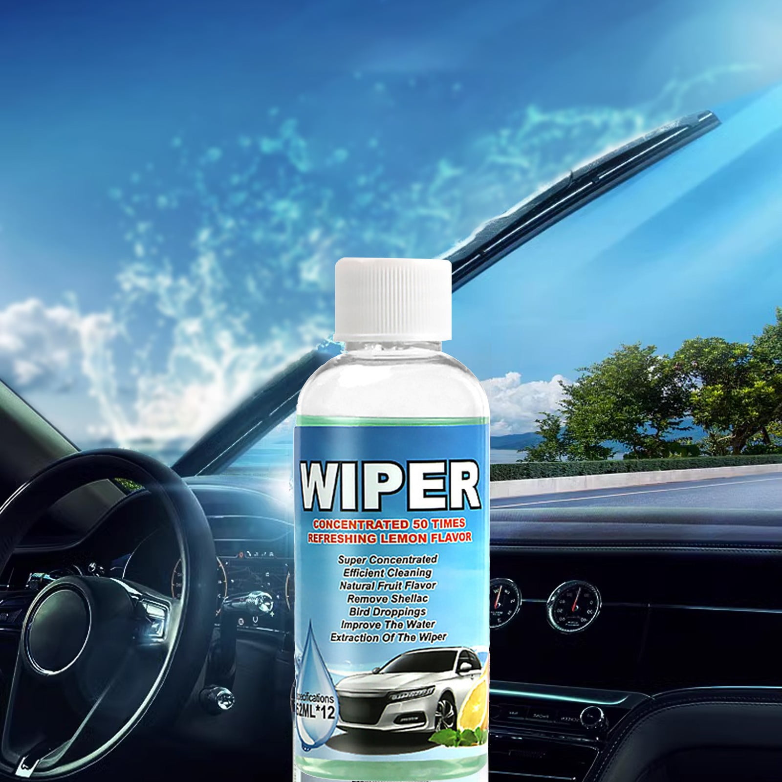 Car Glass Washer Water Concentrated Wiper Fluid | 62ml | Nanotechnology ...
