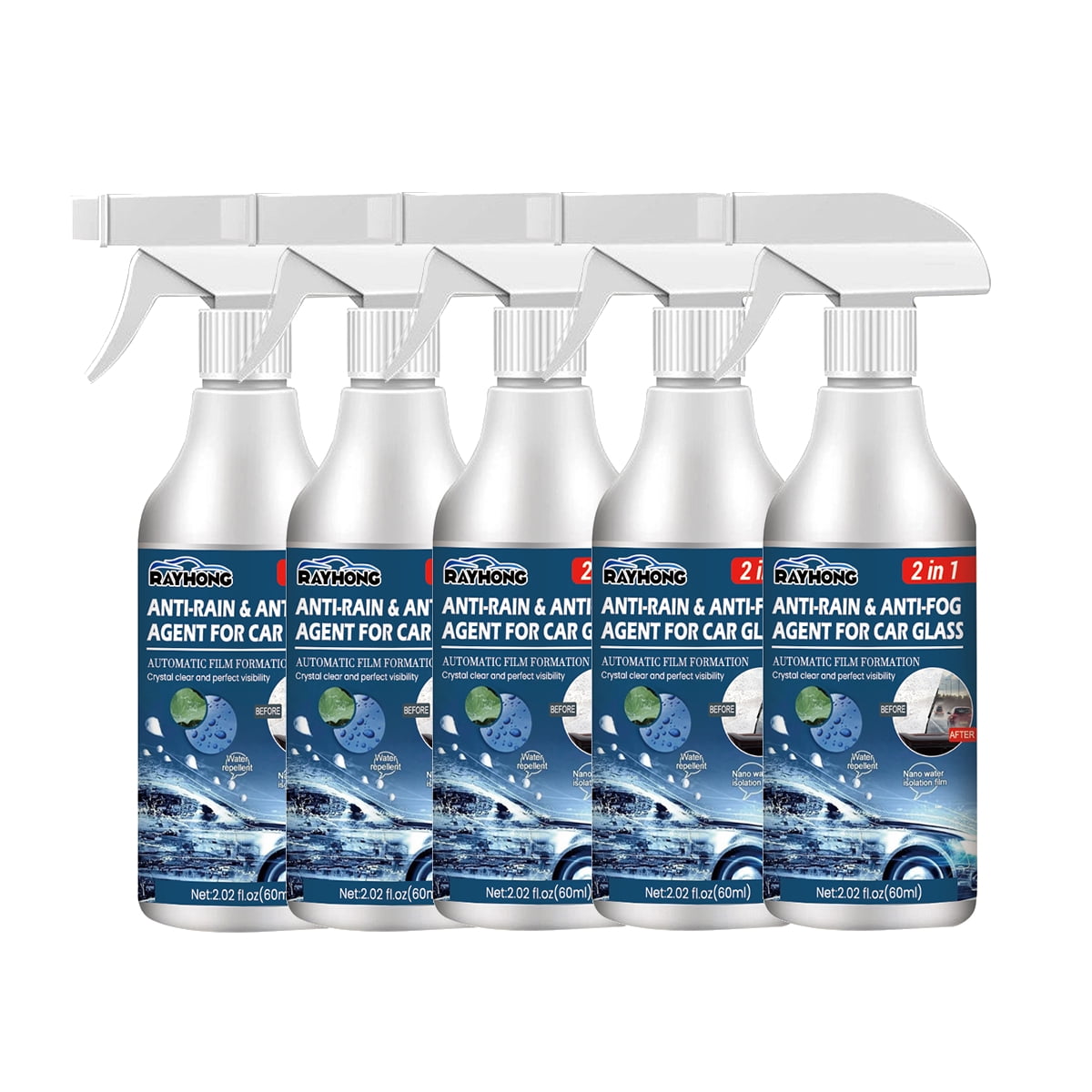 Car Glass Waterproof Coating Agent, 60ml Anti Rainproof Anti Fog Rain ...